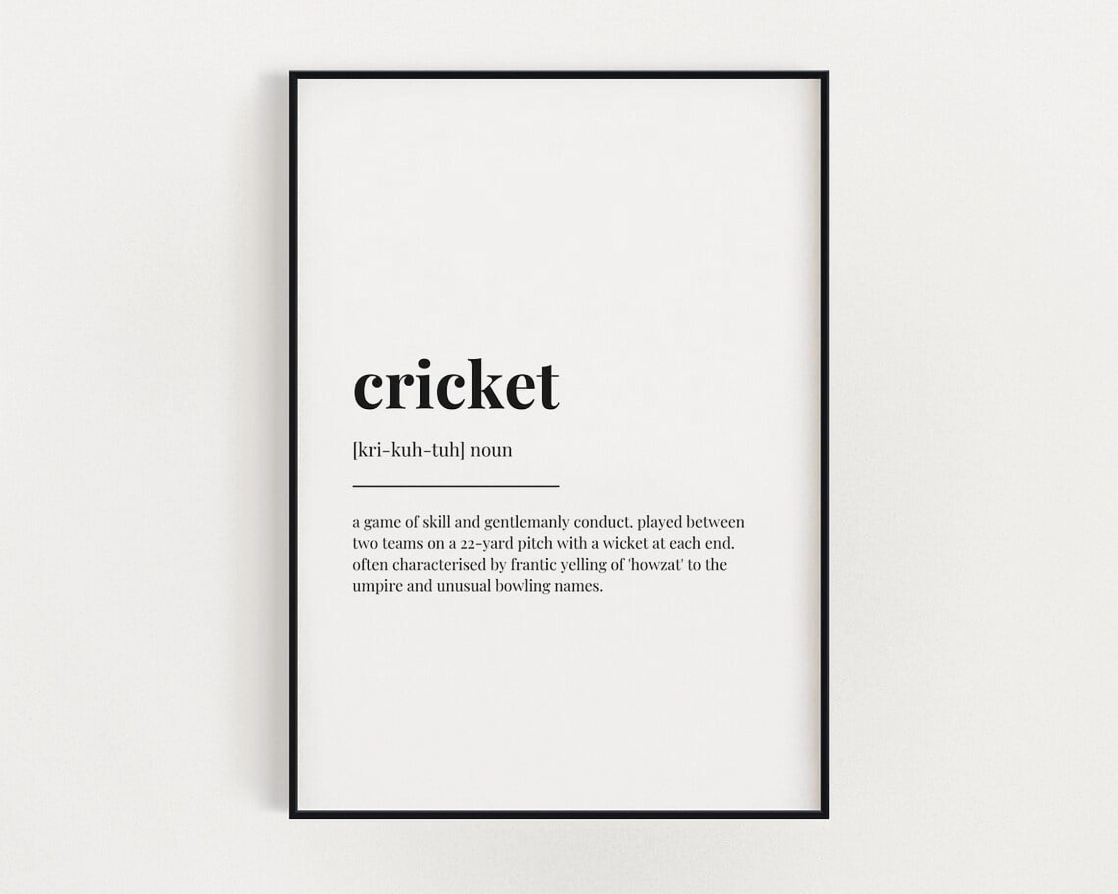 Cricket Definition Print, Wall Art Print, Definition Print, Quote Print ...