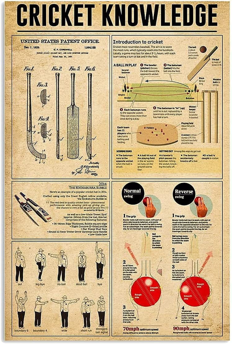 Cricket Knowledge Metal Signs Poster Science Guide Retro Plaques ...