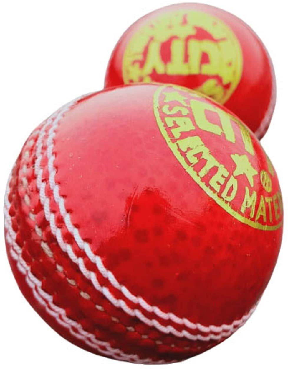 Cricket Leather Balls Hand stitched Red For for Practice (Set of 2 ...