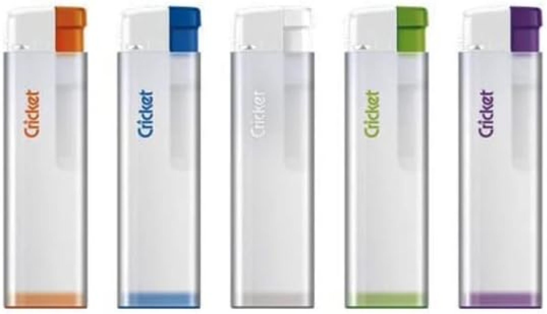Cricket Lighters Electronic 5 Pack Original Size White Frosted Made in ...