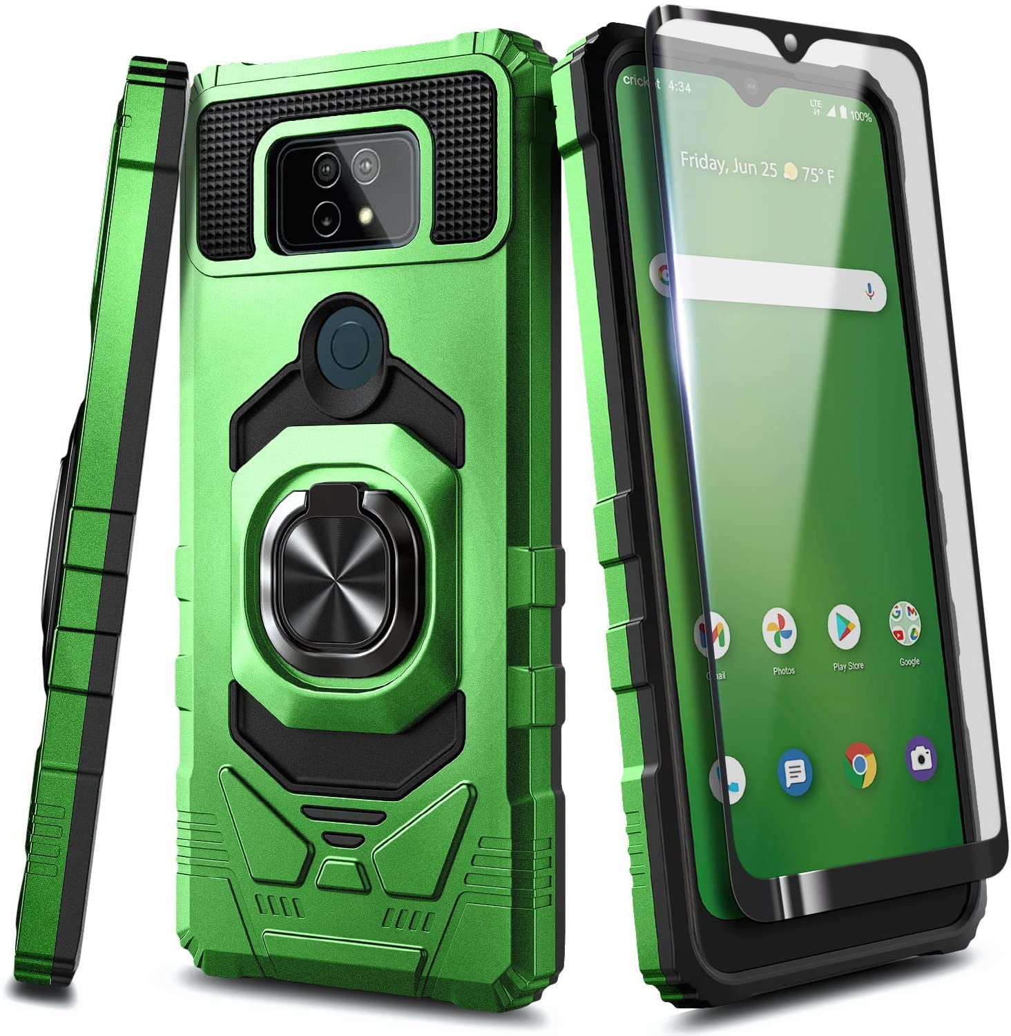 Nagebee Cricket Ovation 2, AT&T Maestro Max Case, Green, Tempered Glass ...