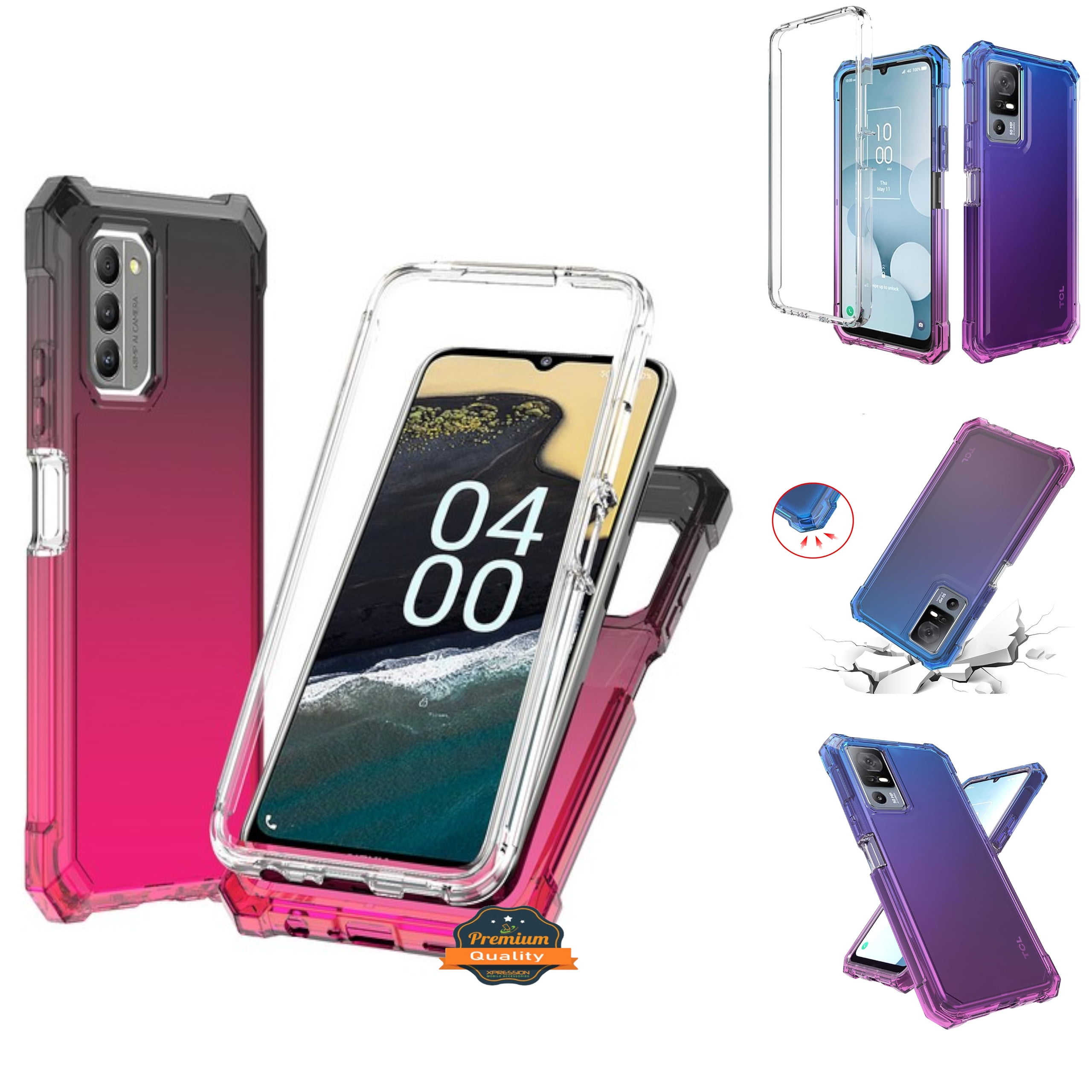 For Cricket Ovation 3 / AT&T Motivate Max Full-Body Gradient Dual Layer ...