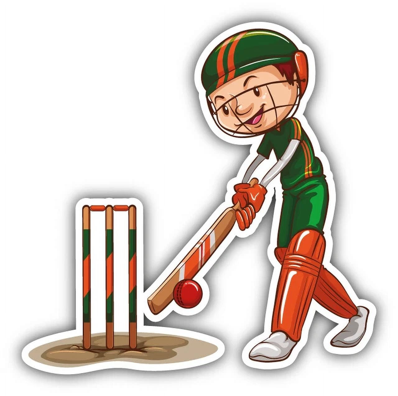 Cricket Player Car Sticker Phone Decal Water Bottle Stickers Car Decals ...