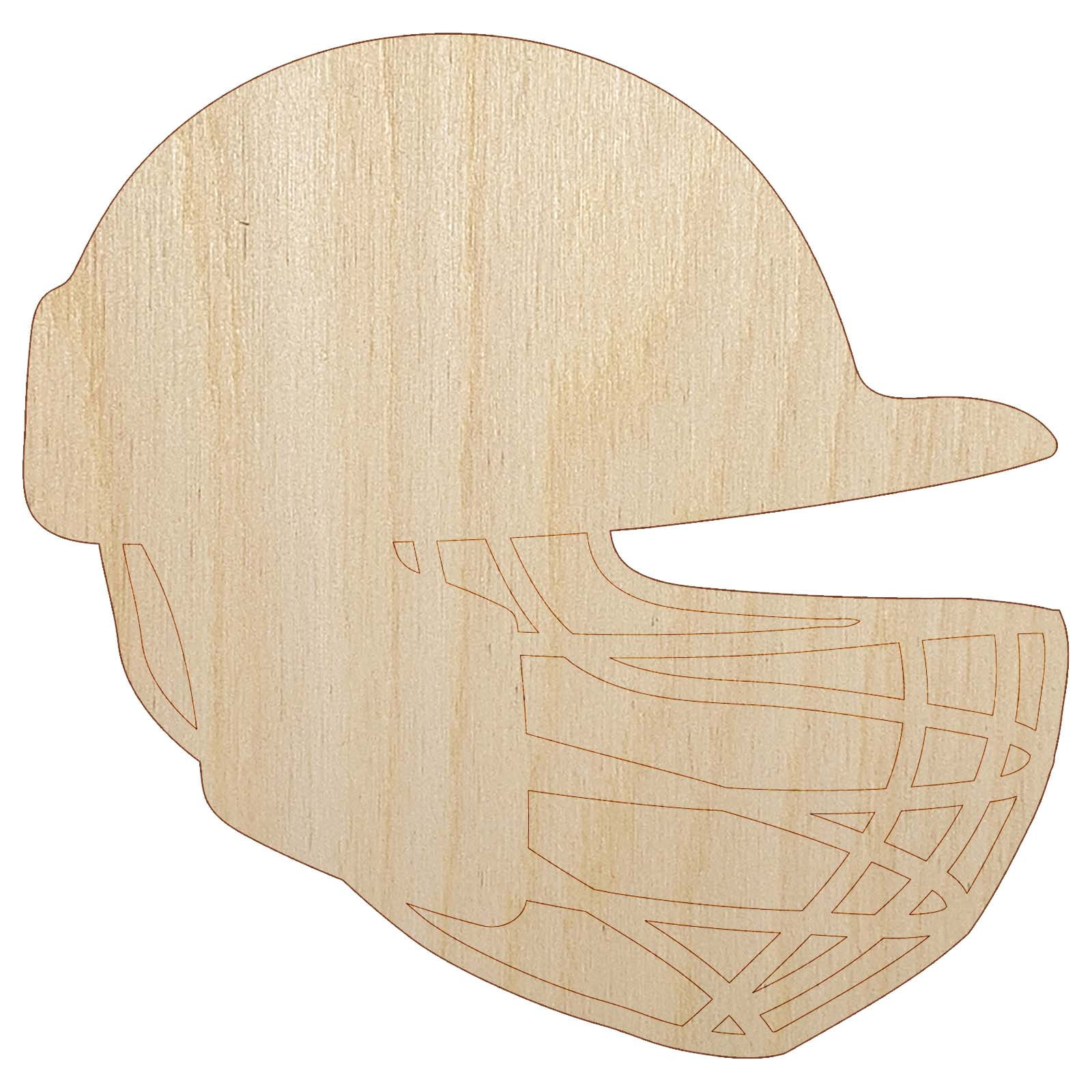 Cricket Sport Helmet Wood Shape Unfinished Piece Cutout Craft DIY ...