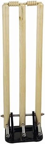 Cricket Stumps Set Wickets Wooden Spring Returns 3 Stumps & 2 Bails on ...