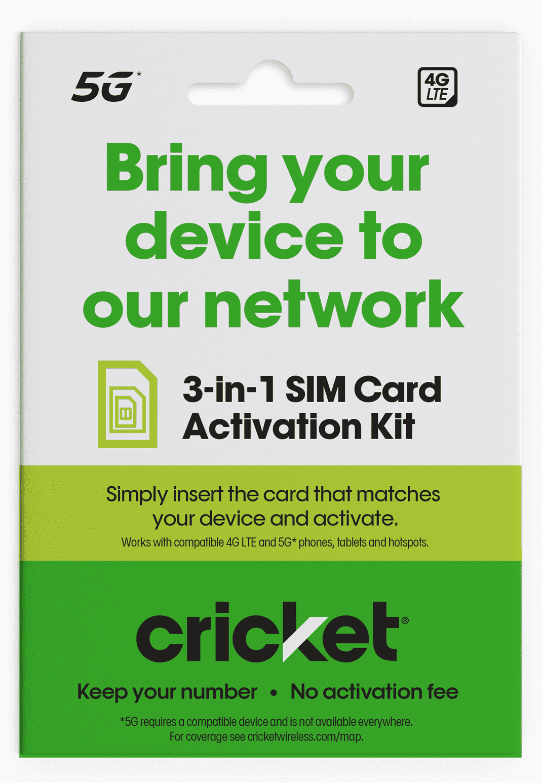 Cricket Wireless 3-in-1 Large SIM Card Kit - Walmart Business Supplies