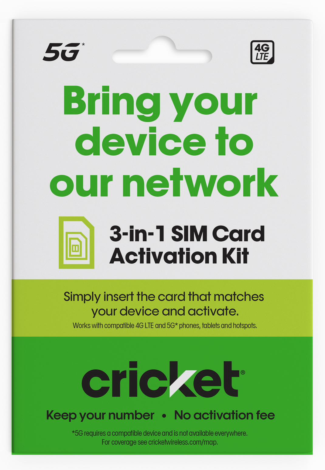 Cricket Wireless 3-in-1 SIM Card Kit - Walmart.com