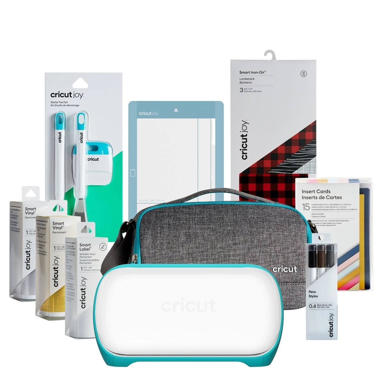 Cricut Joy Compact DIY Machine Bundle, Teal/White, Vinyl, Cards, Pens ...