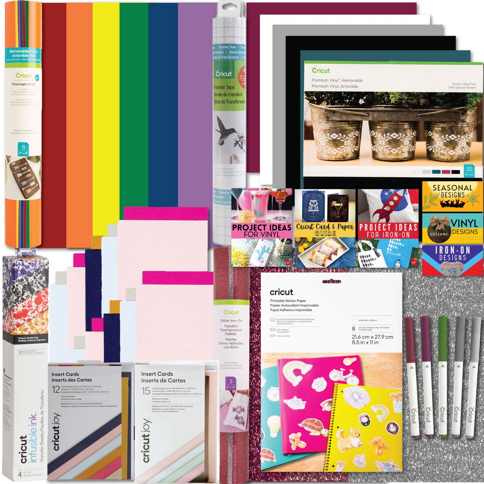 Cricut Deluxe All-in-One Materials & Accessories Bundle for Cricut ...