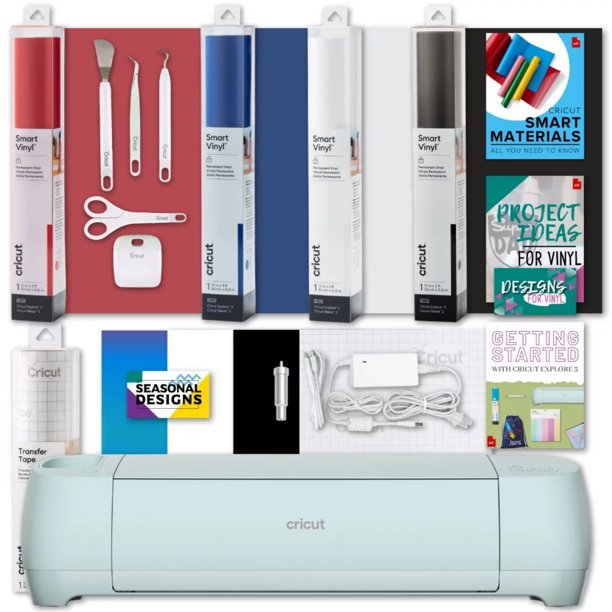 Cricut Explore 3 Machine Smart Vinyl & Tools Bundle - Walmart Business ...