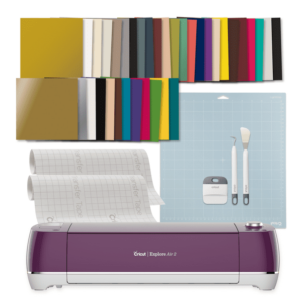 Cricut Explore Air 2, Boysenberry - Vinyl & Tool Kit Starter Bundle ...