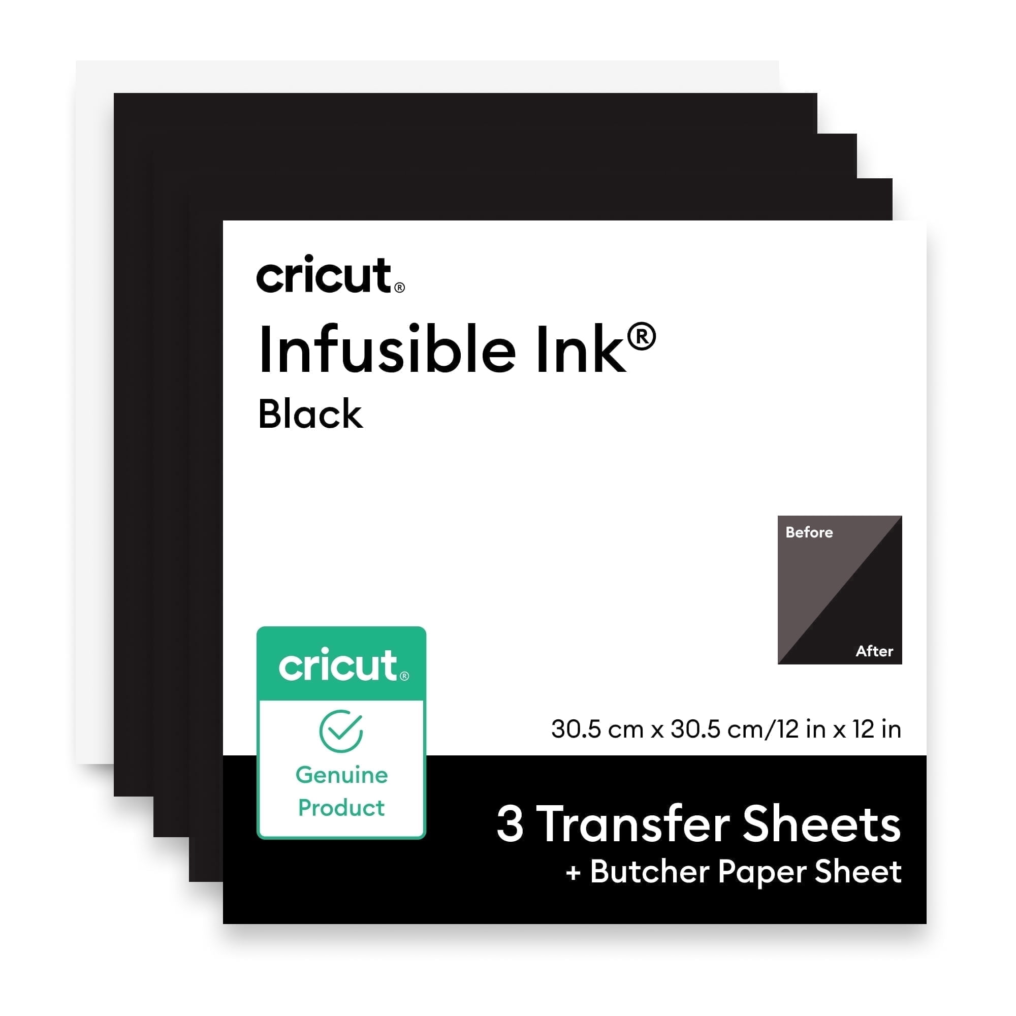 Cricut Infusible Ink 12" x 12" Black Transfer Paper 3 Sheets - Walmart.com
