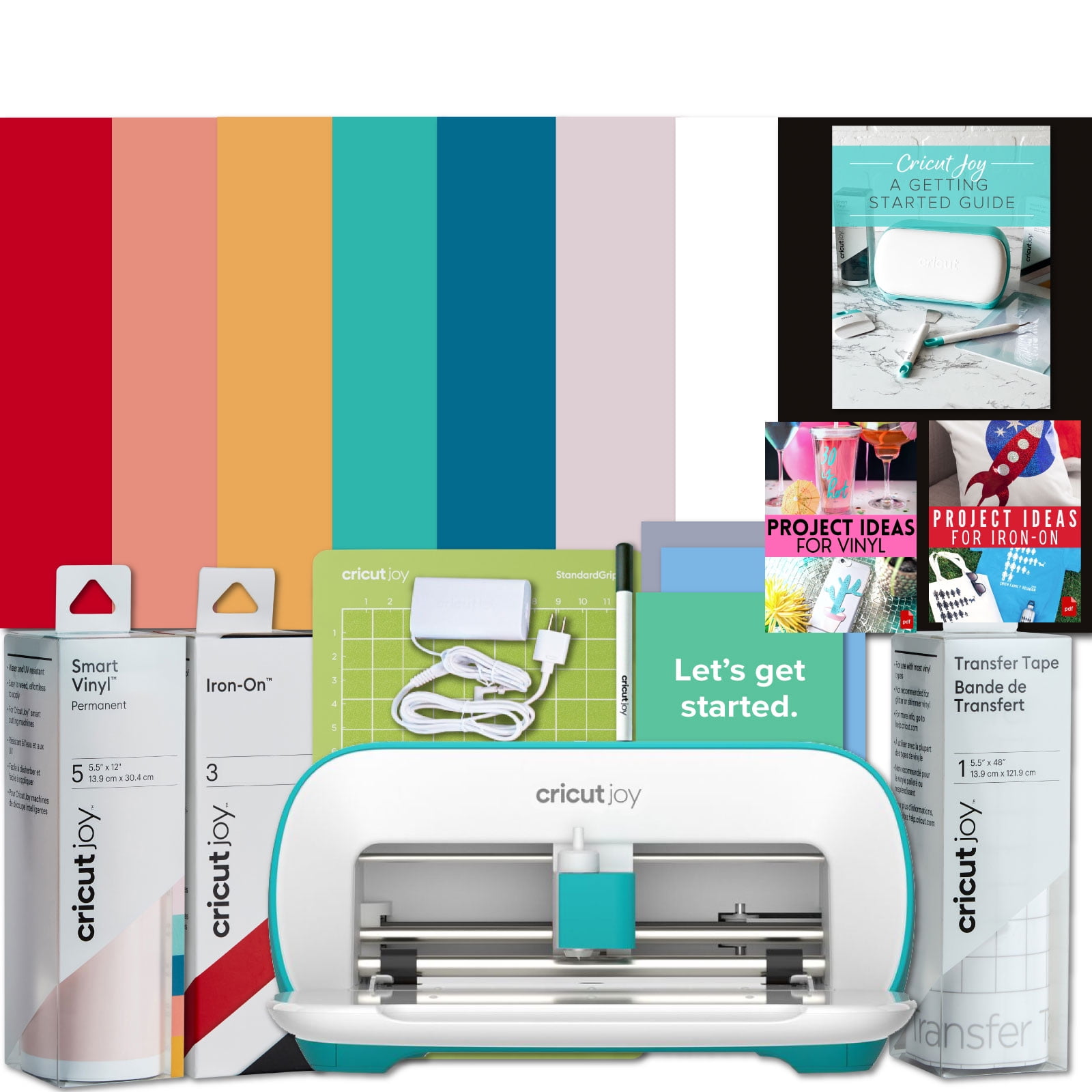 Cricut Joy Machine Bundle with Rainbow Vinyl and Iron-On Samplers ...