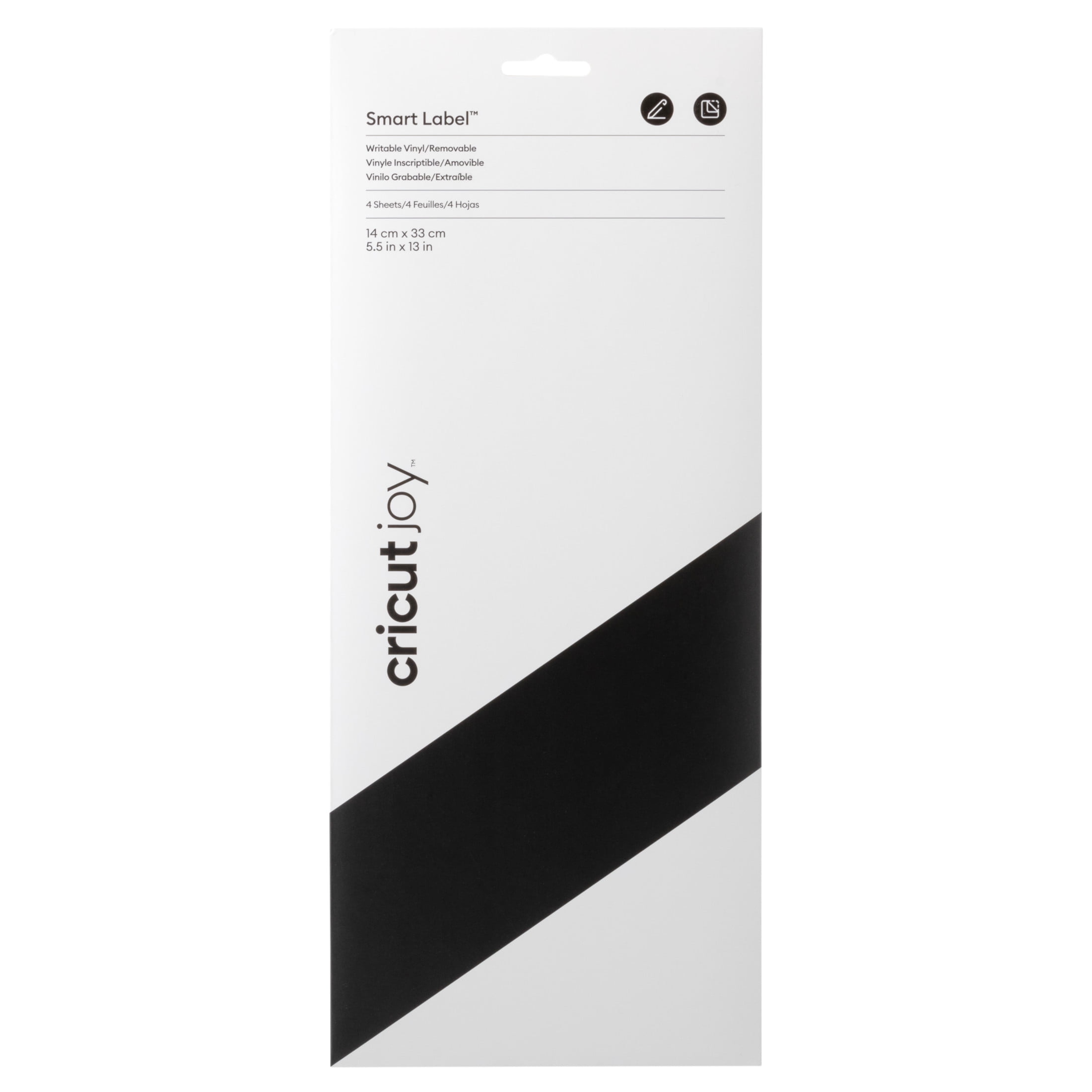 Cricut Joy Smart Label Writable Vinyl Removable Black, 5.5" x 13 ...