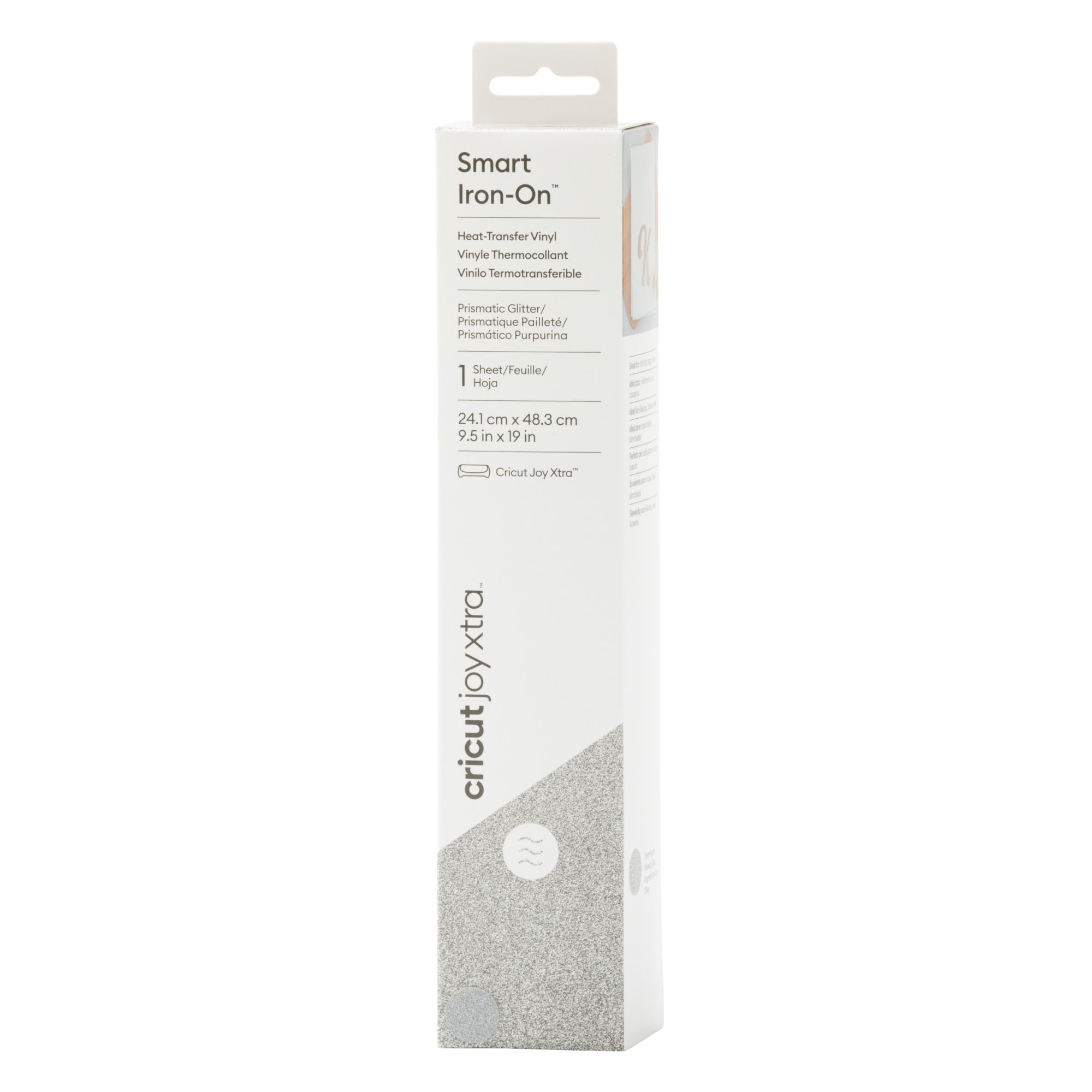 Cricut Joy Xtra Smart Iron-On Vinyl Prismatic Glitter (19 in), 9.5" x ...