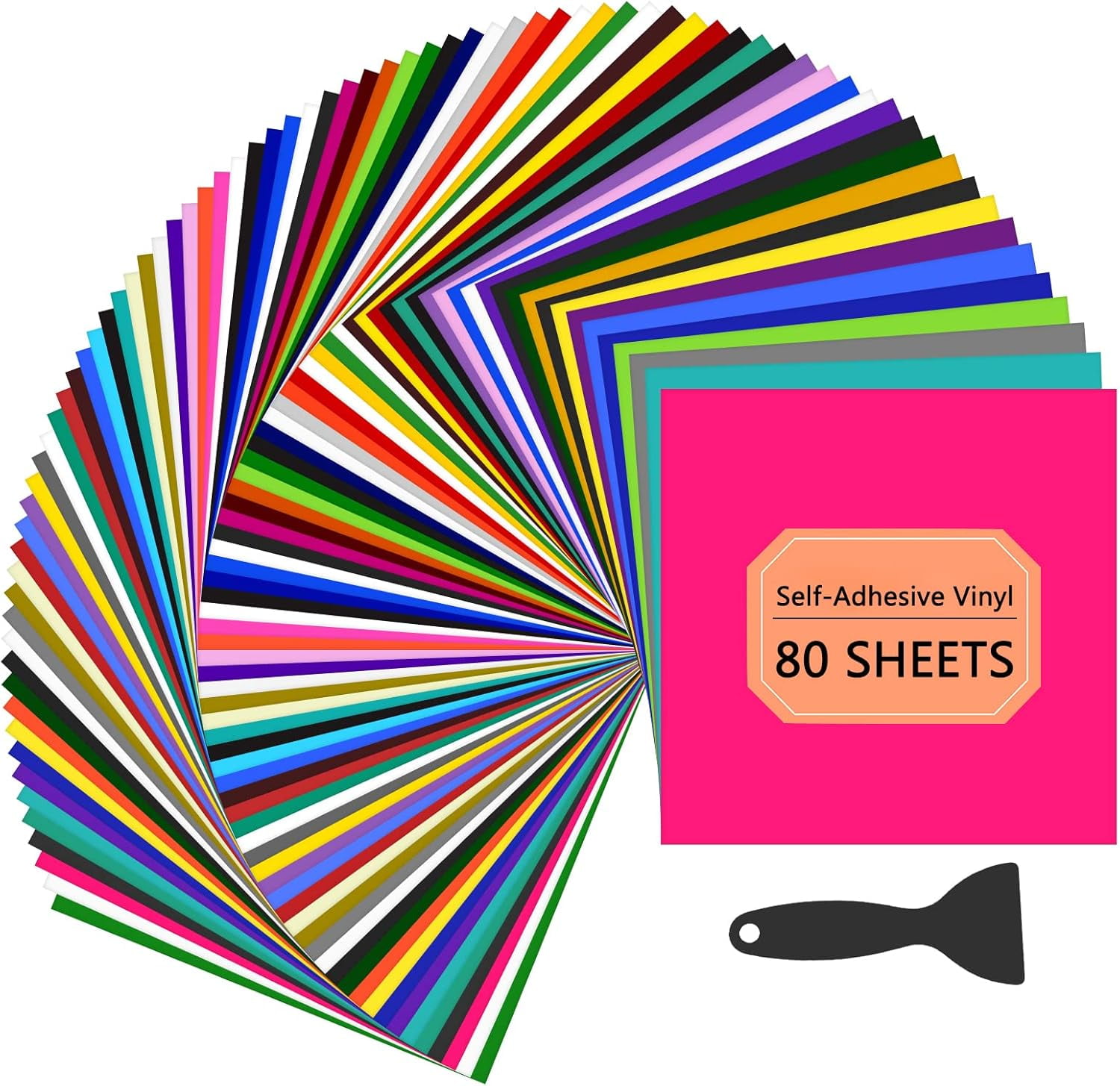 Cricut Machine Permanent Vinyl - 80 Pack Permanent Adhesive Vinyl ...