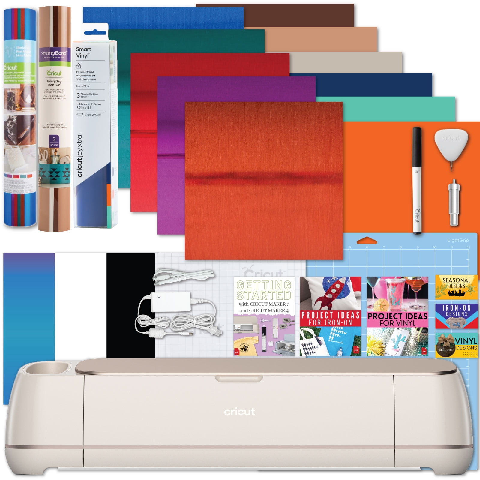 Cricut Maker 4 Electric Die-Cut Machine with Vinyl Sheet and Roll Pack ...