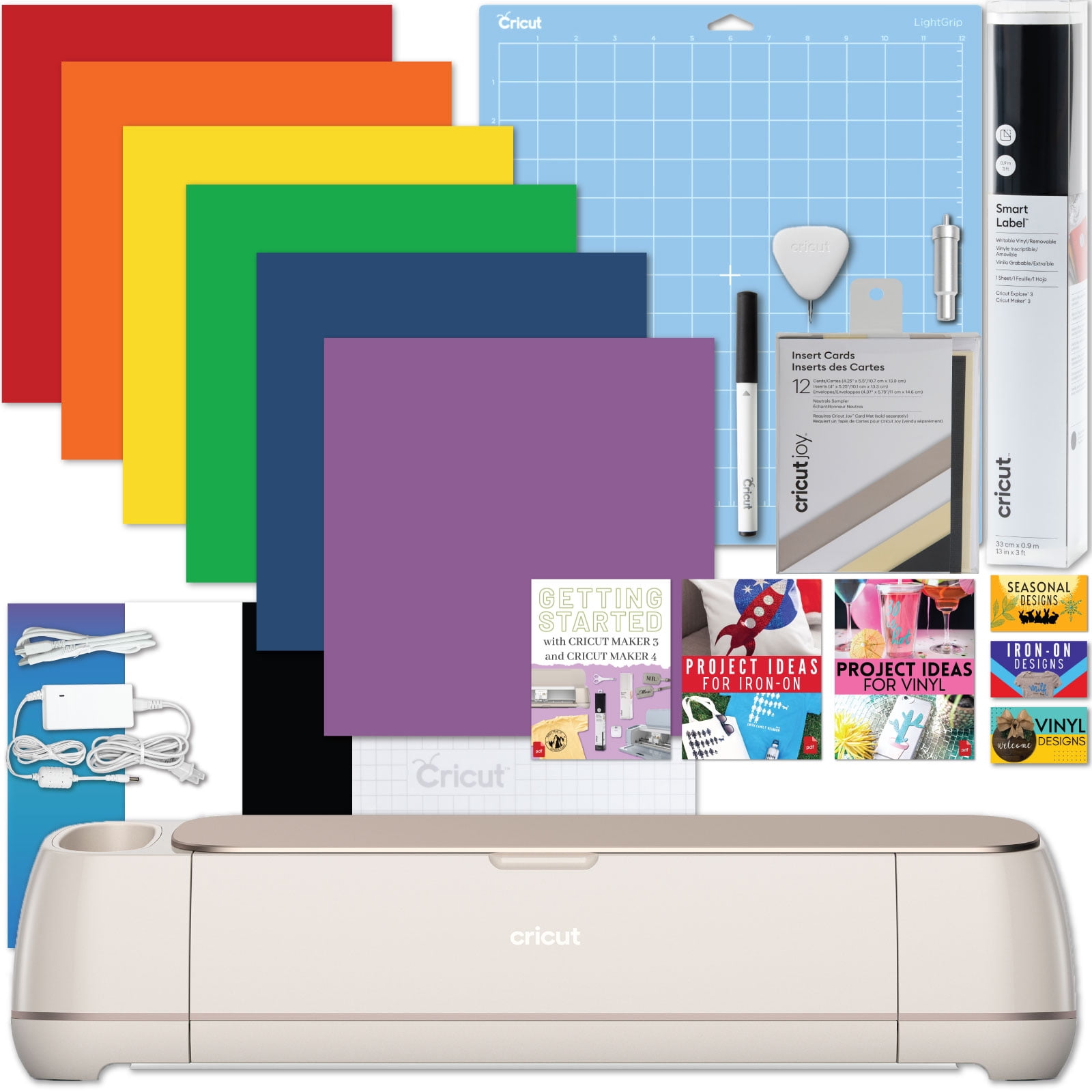 Cricut Maker 4 Electric Die-Cut Machine with Vinyl Sheet and Roll Pack ...