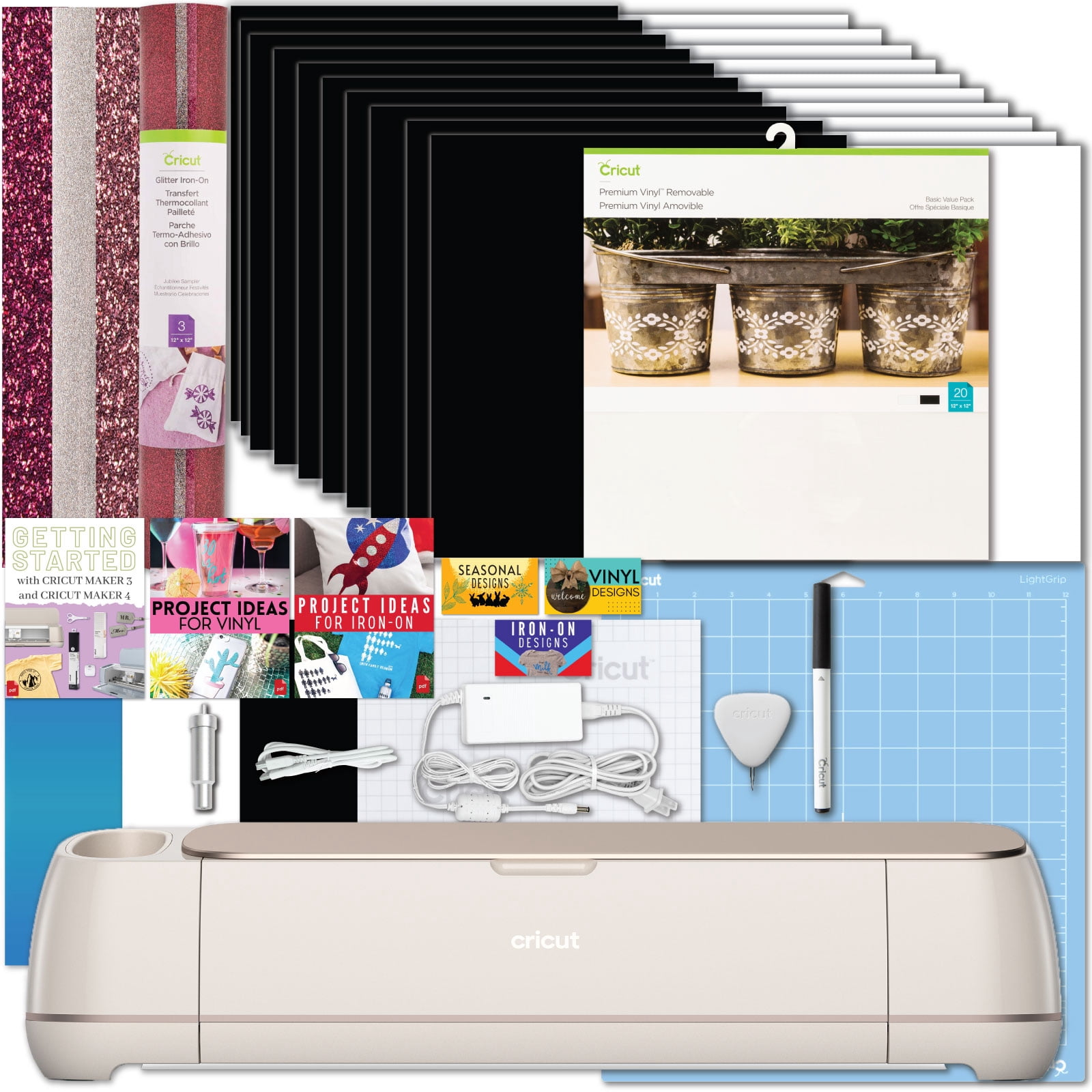 Cricut Maker 4 Electric Die-Cut Machine with Vinyl Sheet Pack Bundle ...