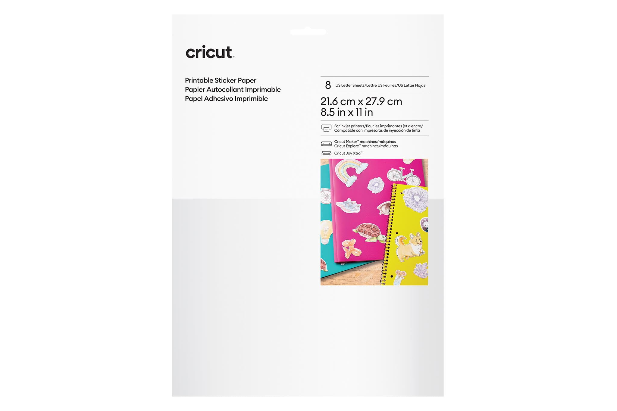 Cricut® Printable Sticker Paper - US Letter (8 ct), White - Walmart.com