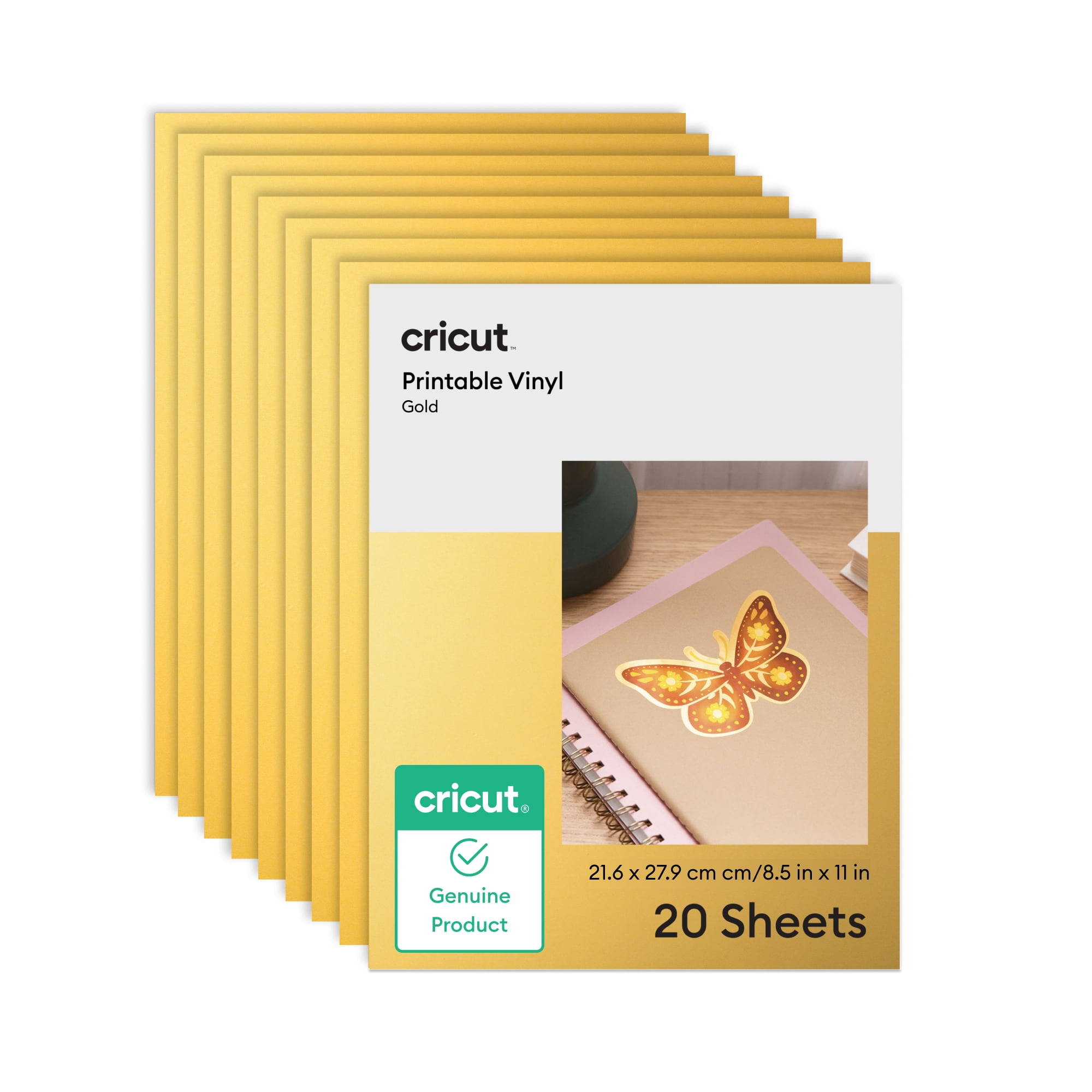 Cricut® Printable Vinyl - US Letter, 11" x 8.5",Gold - Walmart.com