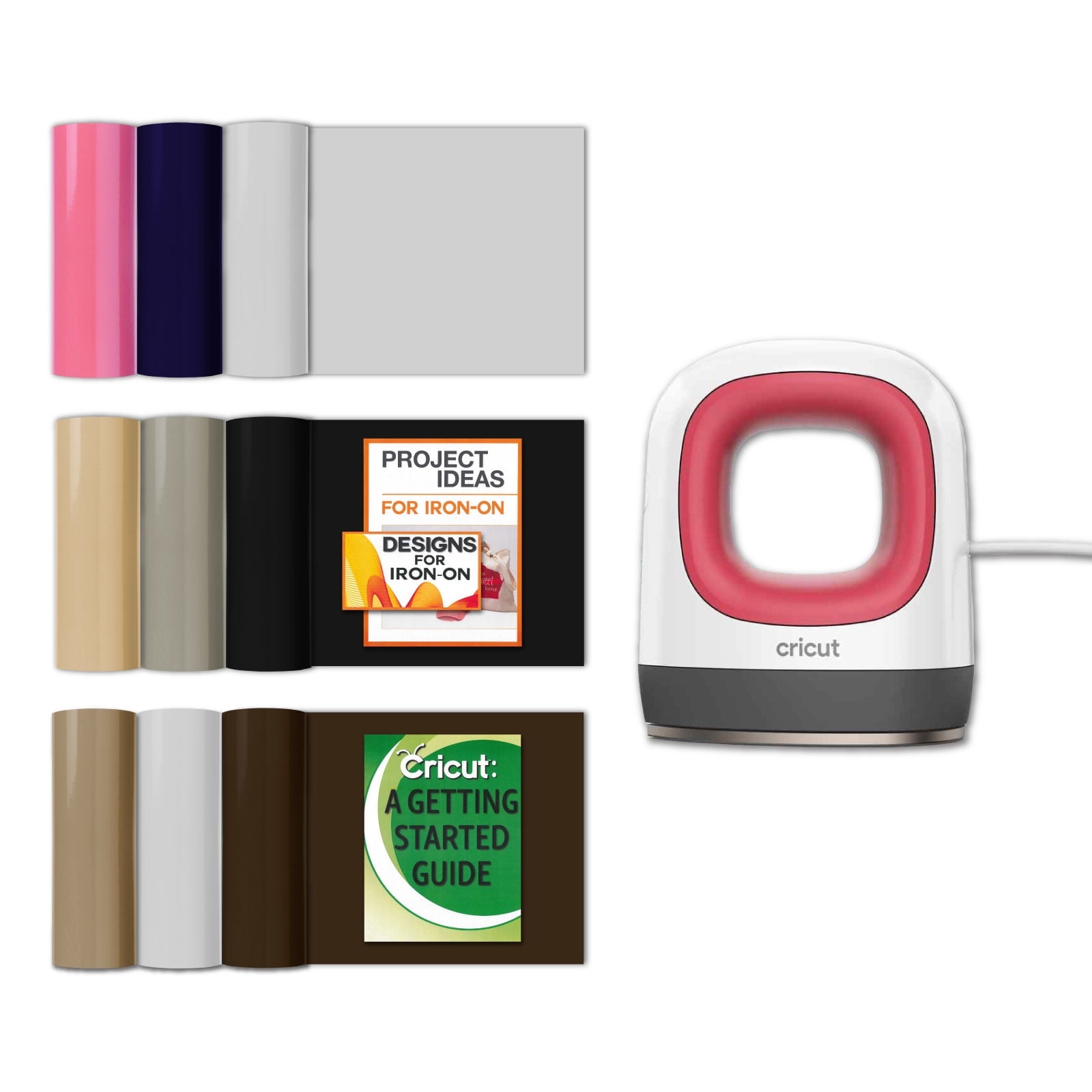 Cricut Mini Press Machine Bundle with HTV Vinyl Cutting and Iron-On ...