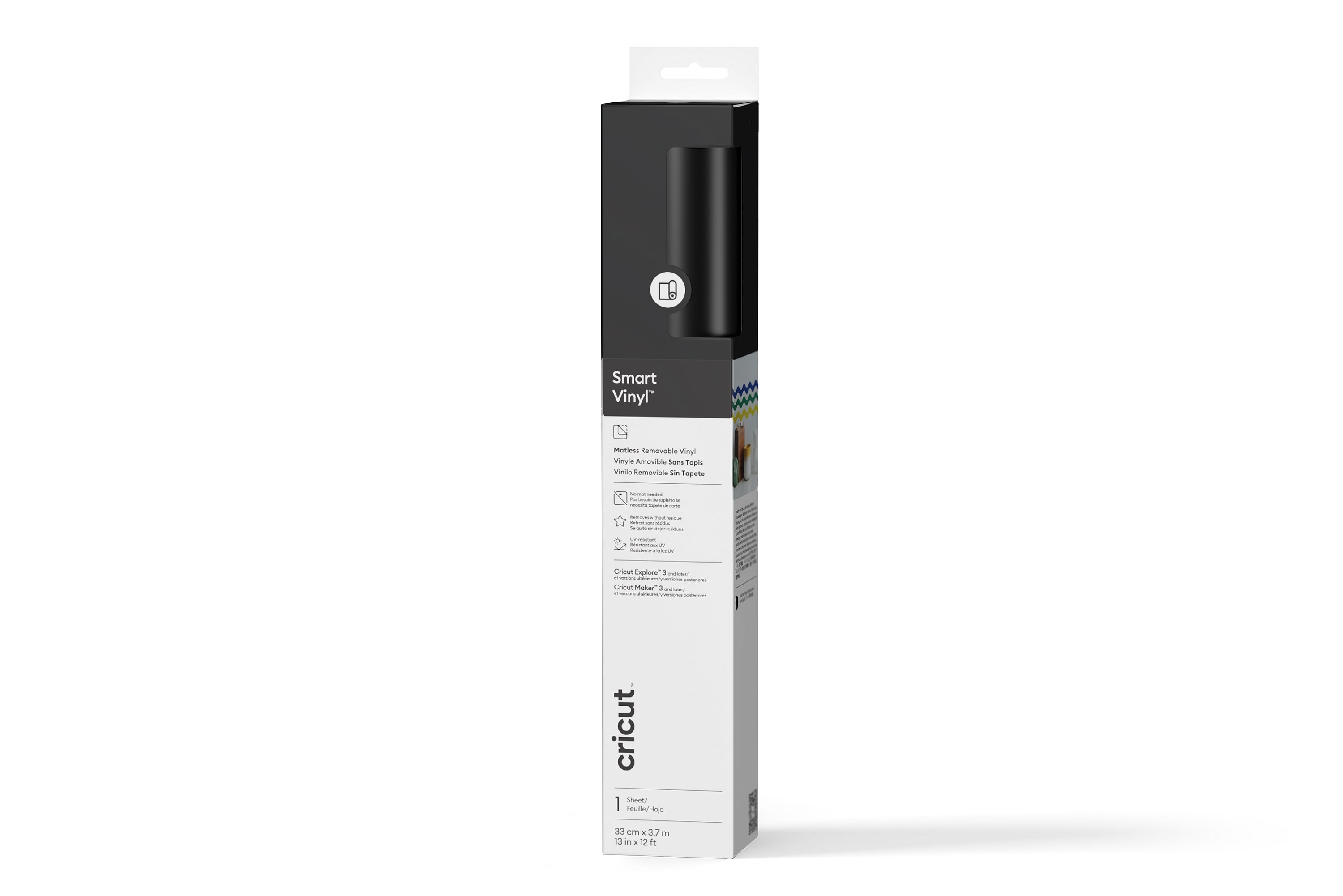 Cricut® Smart Vinyl™ Matless Removable Vinyl (12 ft), 13" x 144",Black ...