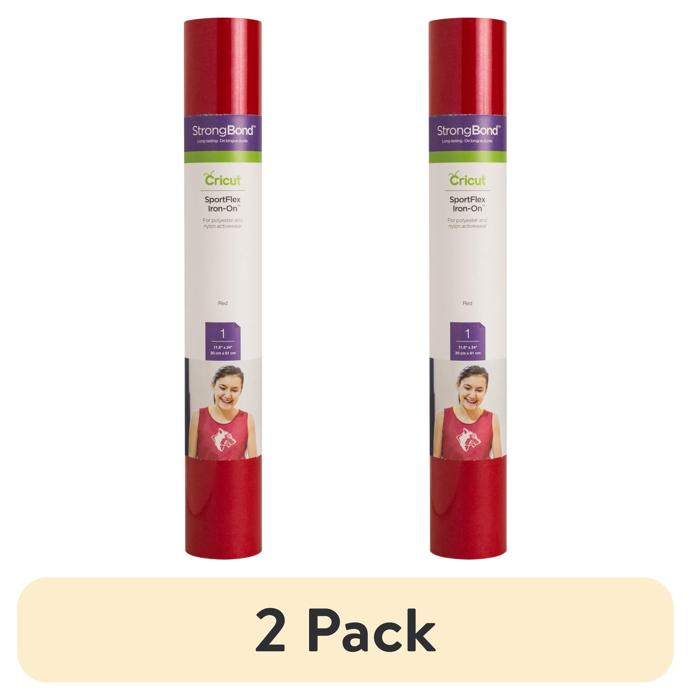 (2 pack) Cricut SportFlex Iron-On Vinyl, Red, 11.8" x 24" - Walmart.com
