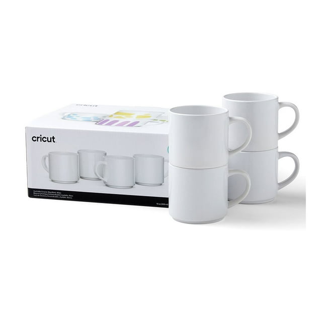 Cricut® Infusible Ink Compatible Stackable Ceramic Coffee Mugs, White ...
