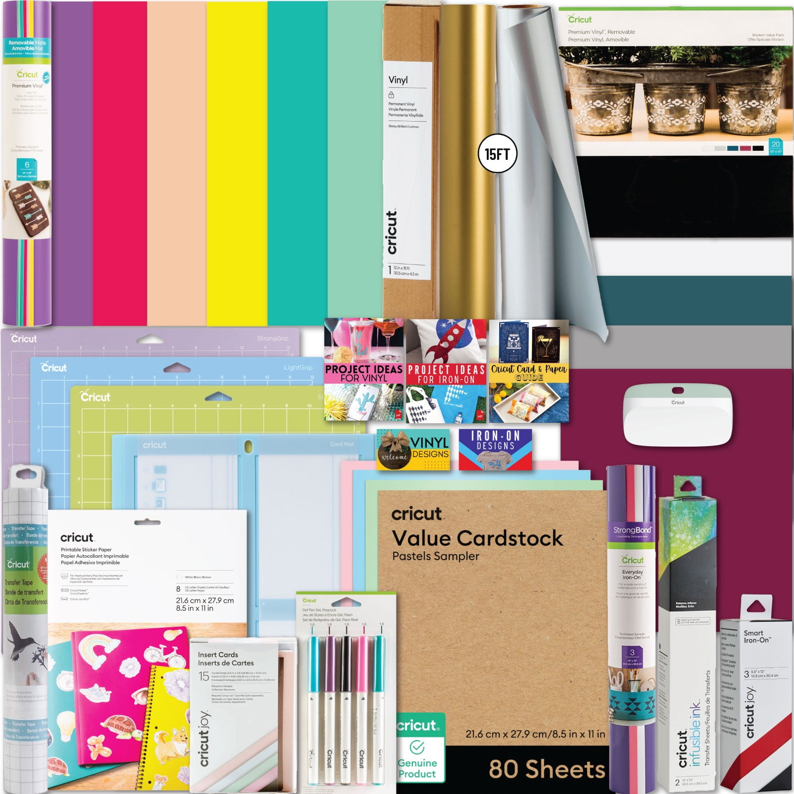 Cricut Ultimate Materials Bundle, Bulk Vinyl Rolls and Accessories for ...