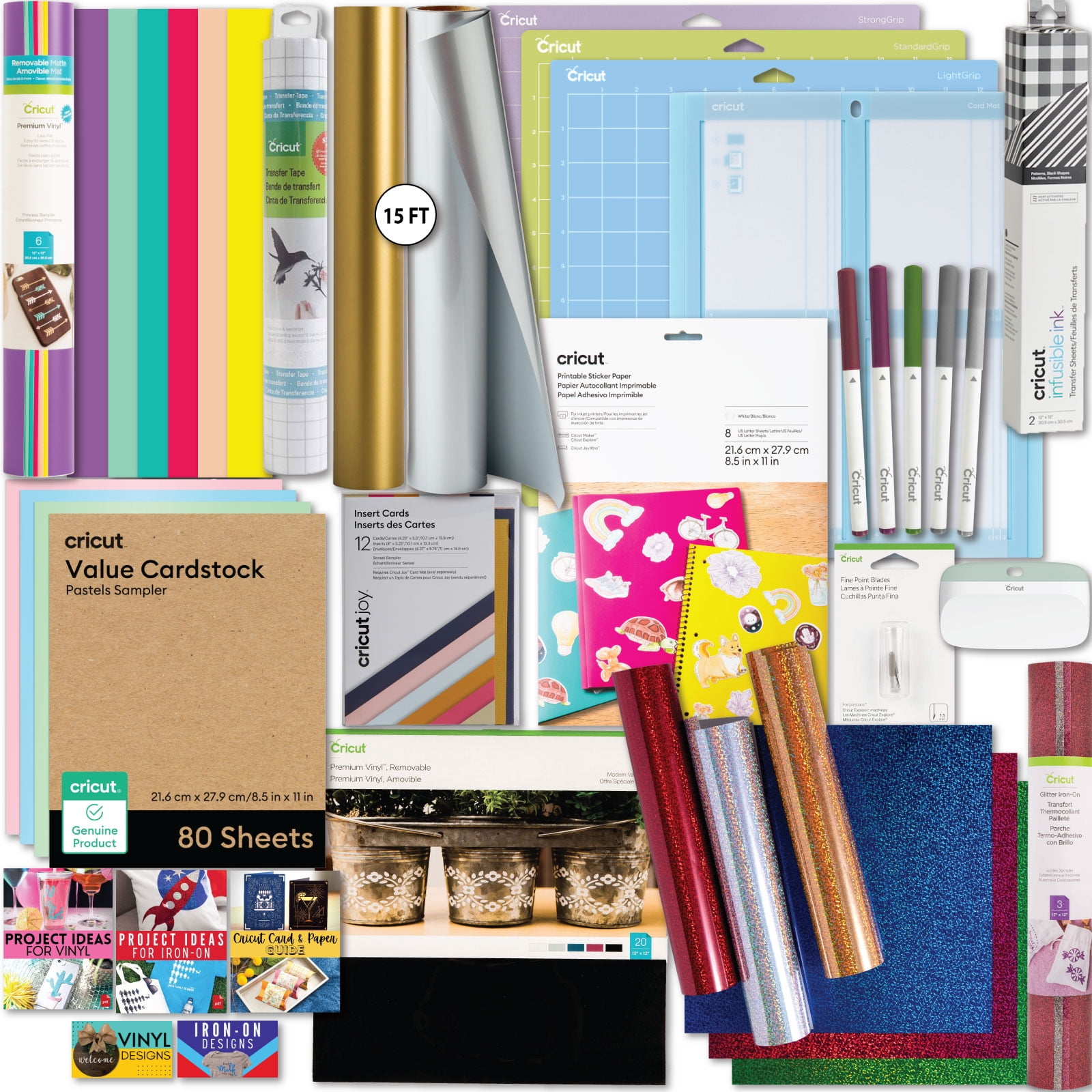 Cricut Ultimate Materials, Vinyl Rolls and Accessories Bundle for ...