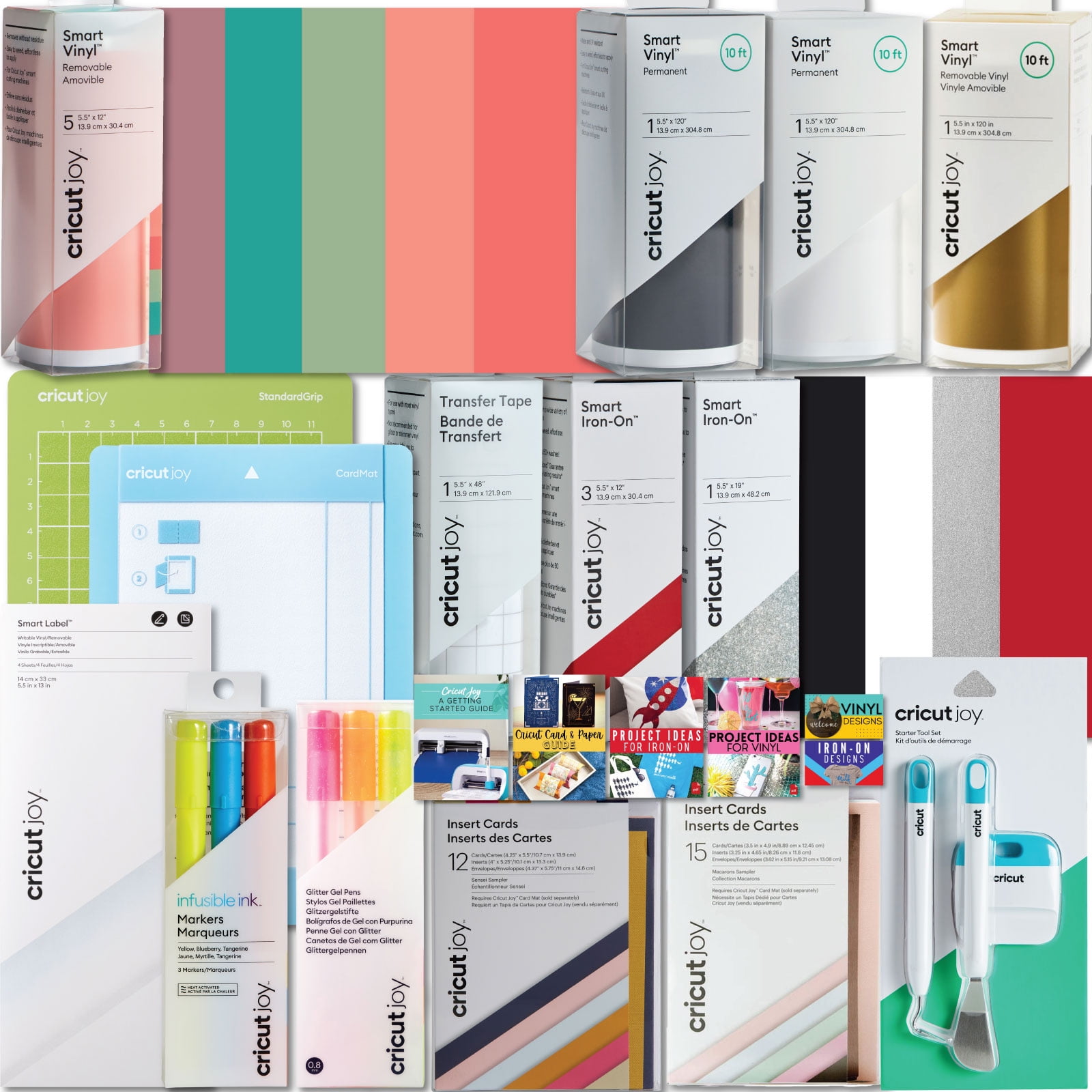 Cricut Ultimate All-in-One Vinyl Rolls, Materials and Accessories Bundle for Cricut Joy Die-Cut ...