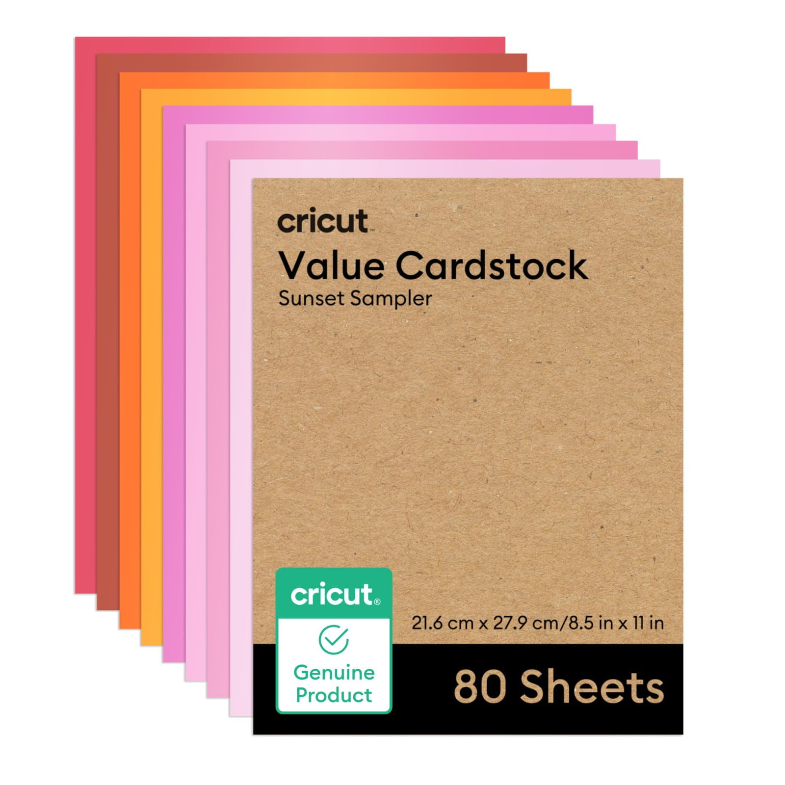 Cricut Value Cardstock Paper, Sunset MDA05 Sampler - 80 sheets (8.5" x ...