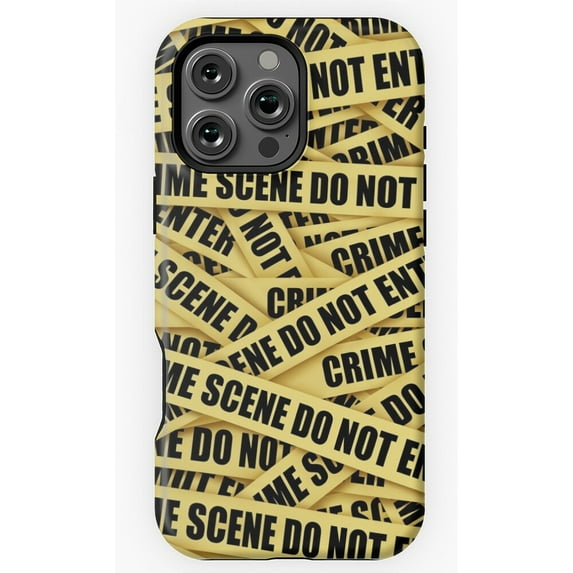 Crime Scene Tape Yellow Warning Graphic Phone Case iPhone Case 17 16 15 ...
