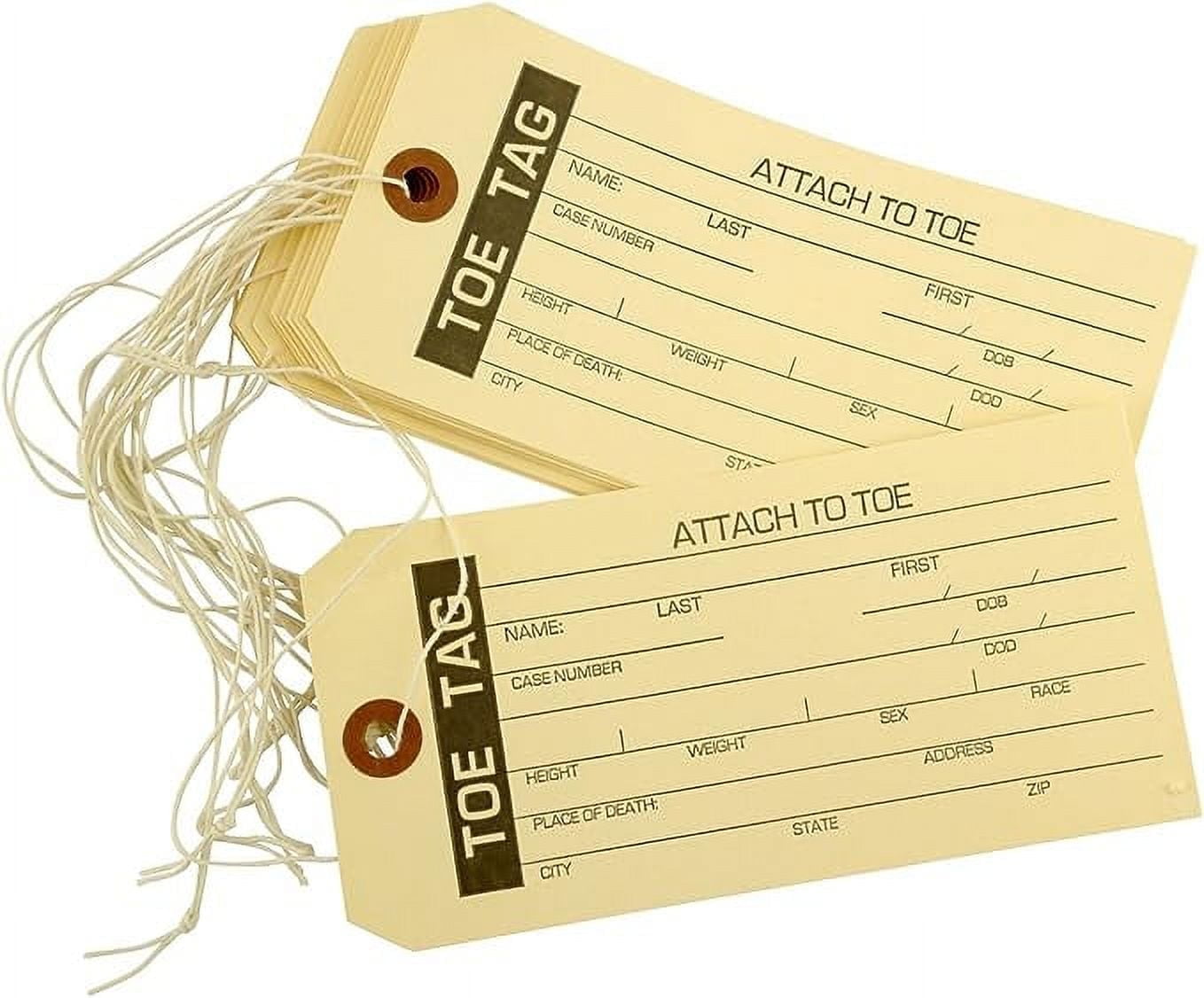 Crime Scene Toe Tag (25pk) - Walmart.com