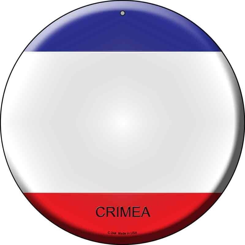 Crimea Flag Novelty Round Circular Metal Sign Home Garage Wall Decor ...