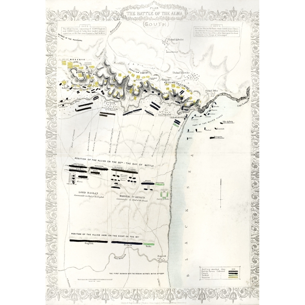 Crimean War Alma 1854. Nplan Of The Battle Of Alma Fought Between ...