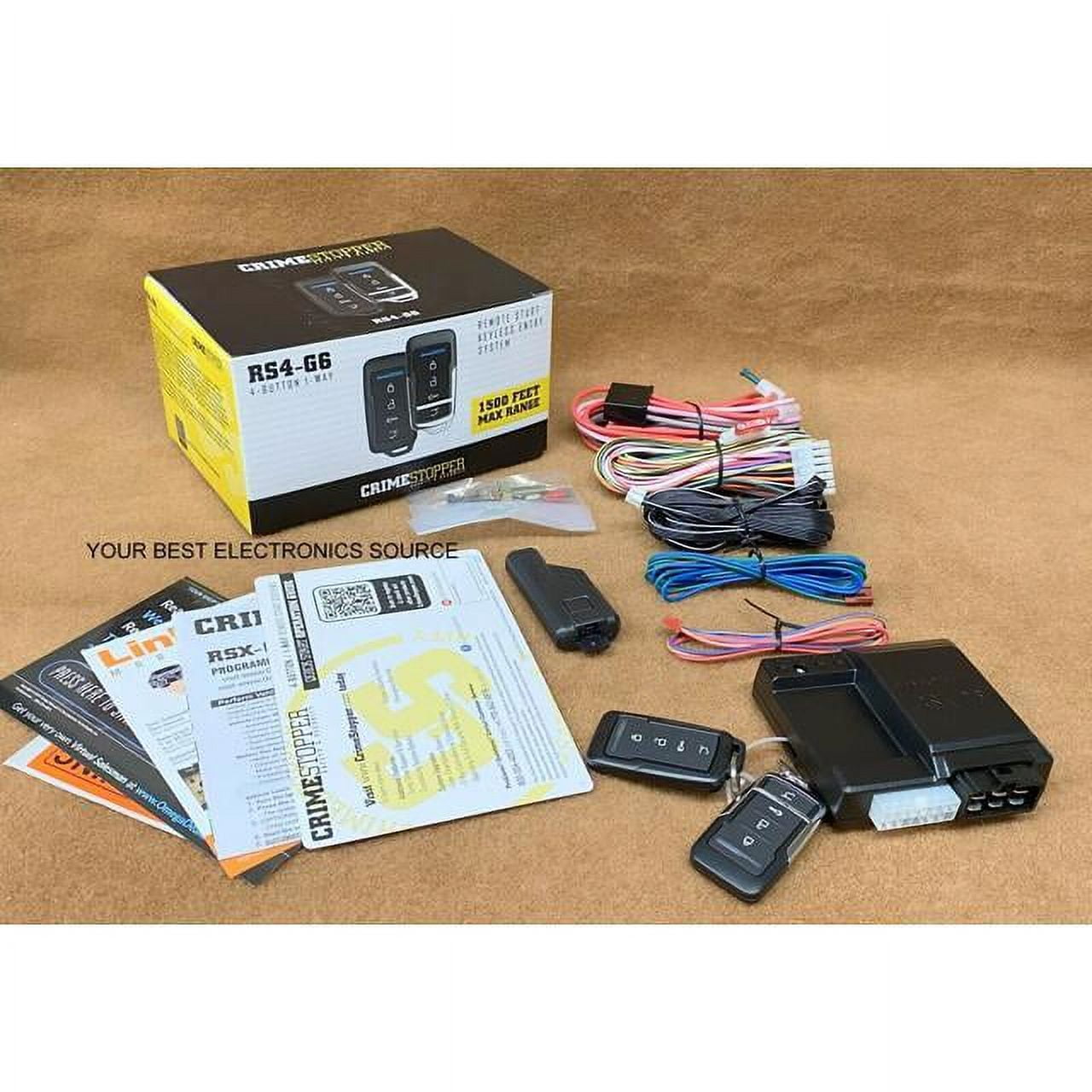 CrimeStopper RS4G6 Remote Start System, 2 4-Button Remotes, 1500-Foot ...