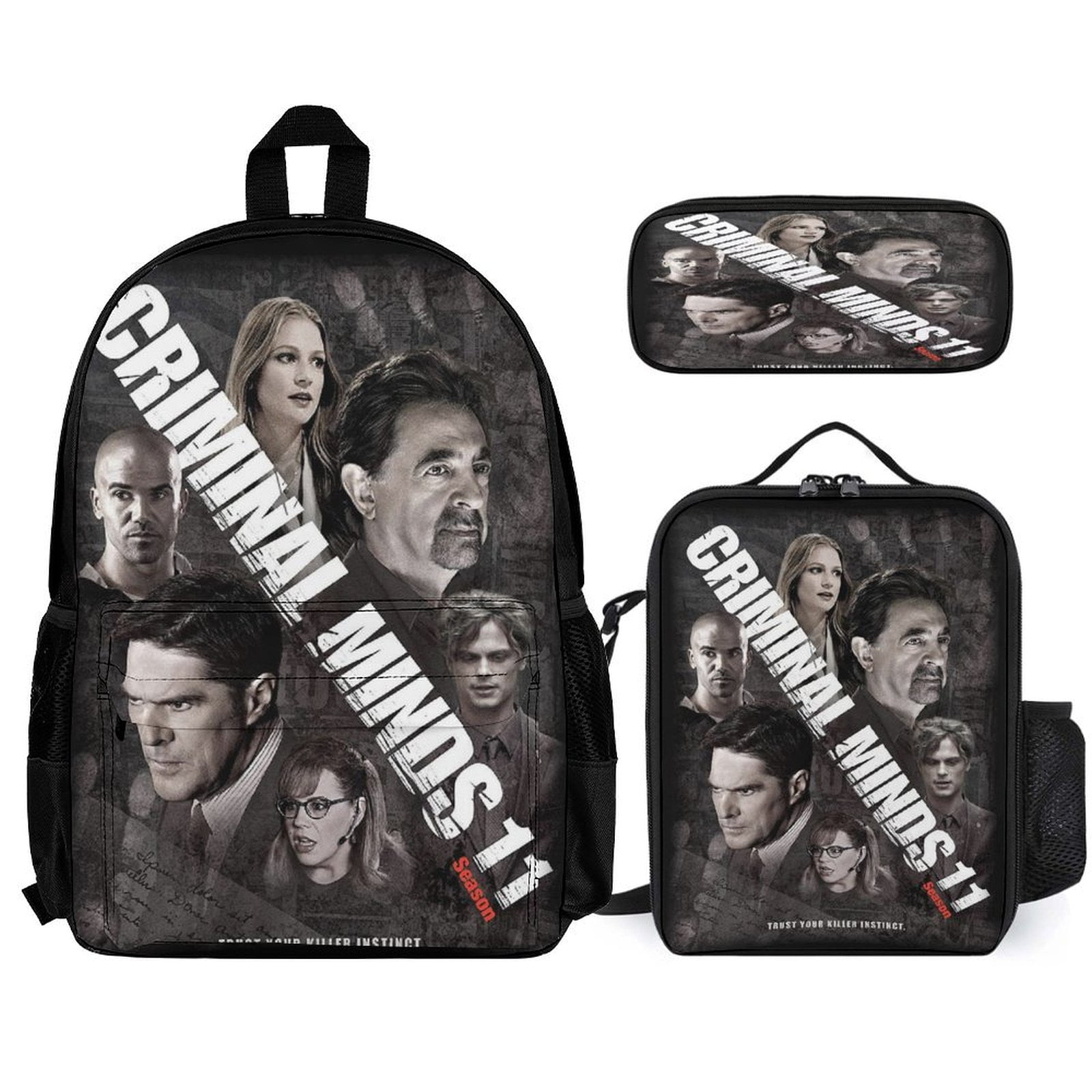 Criminal Minds (41) Backpack Set Cartoon Travel Backpack with Lunch Box ...