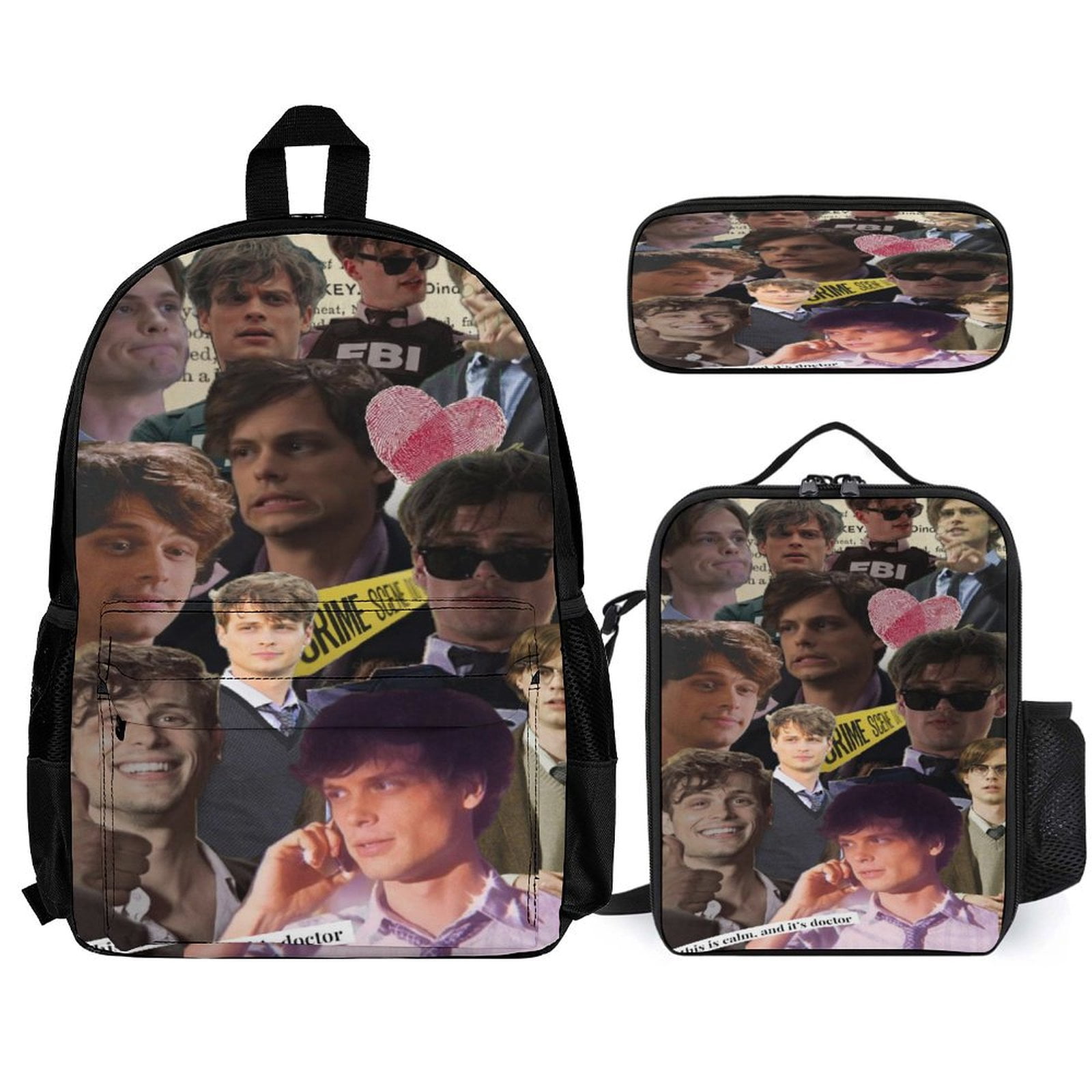 Criminal Minds Backpack Set Cartoon Bookbag Backpack with Lunch Box ...