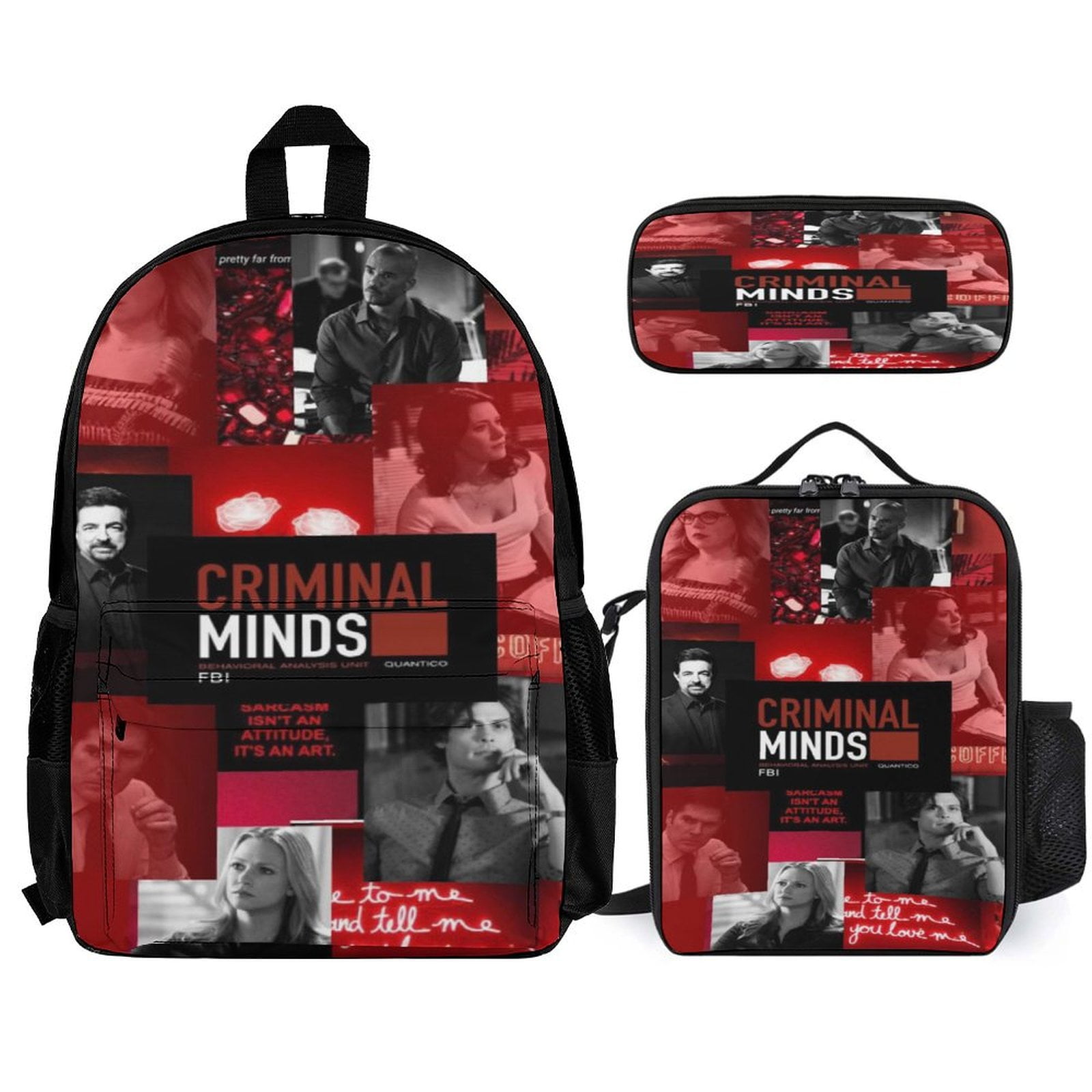 Criminal Minds Backpack Set Cartoon Bookbag Backpack with Lunch Box ...
