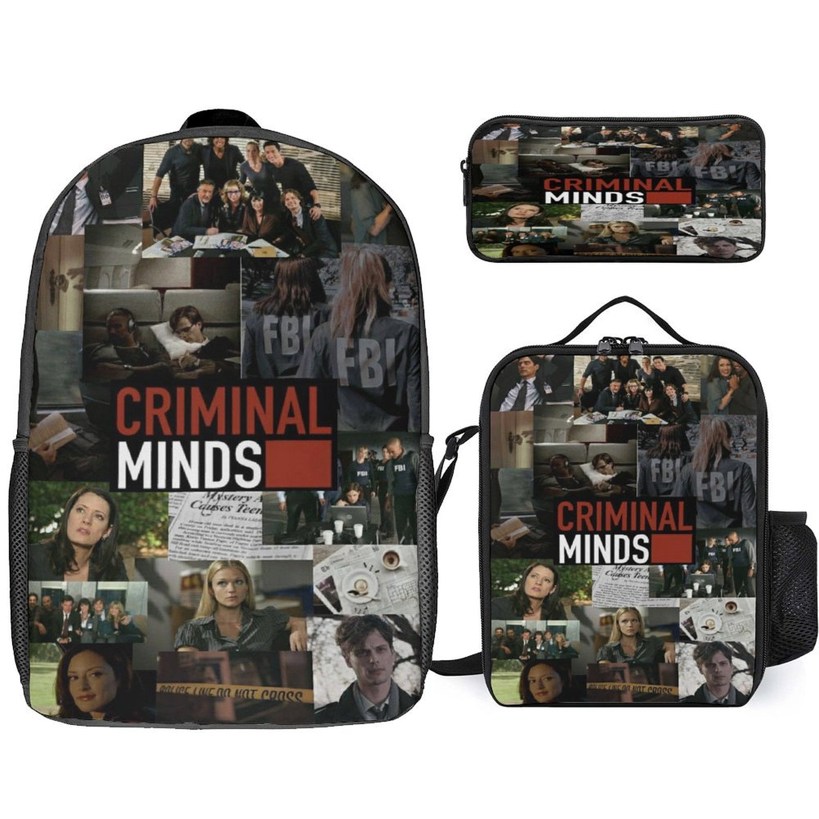 Criminal Minds s Backpack Set Anime Bag 3 Piece Set Sports Casual ...