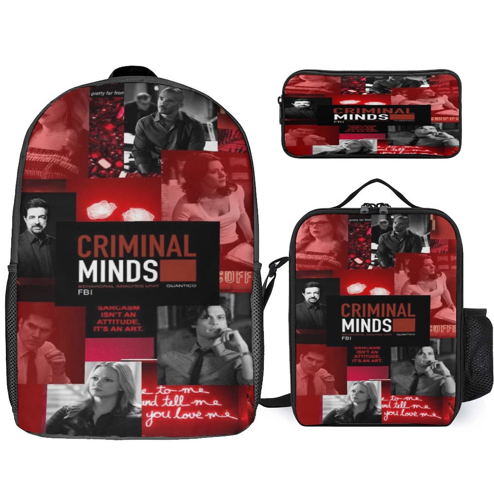 Criminal Minds Backpack Set Anime Bookbag 3 Piece Set Sports Casual ...