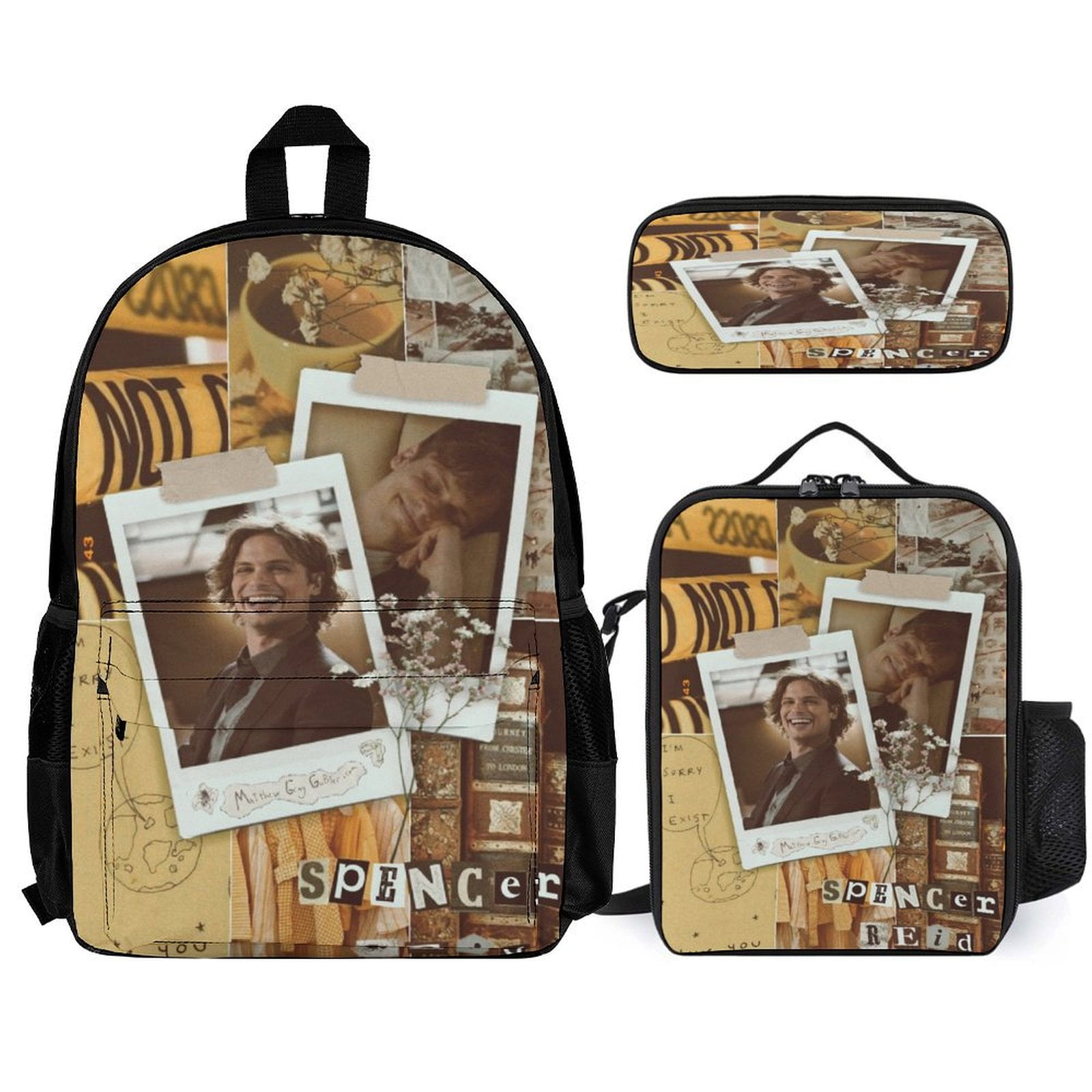 Criminal Minds Spencer Reid Backpack Set Cartoon Travel Backpack with ...