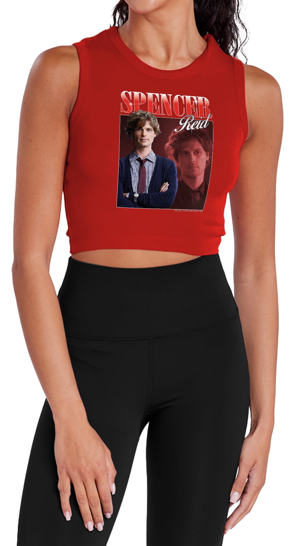 Criminal Minds Spencer Reid Bootleg Women's Sleeveless Crop Top Tank ...