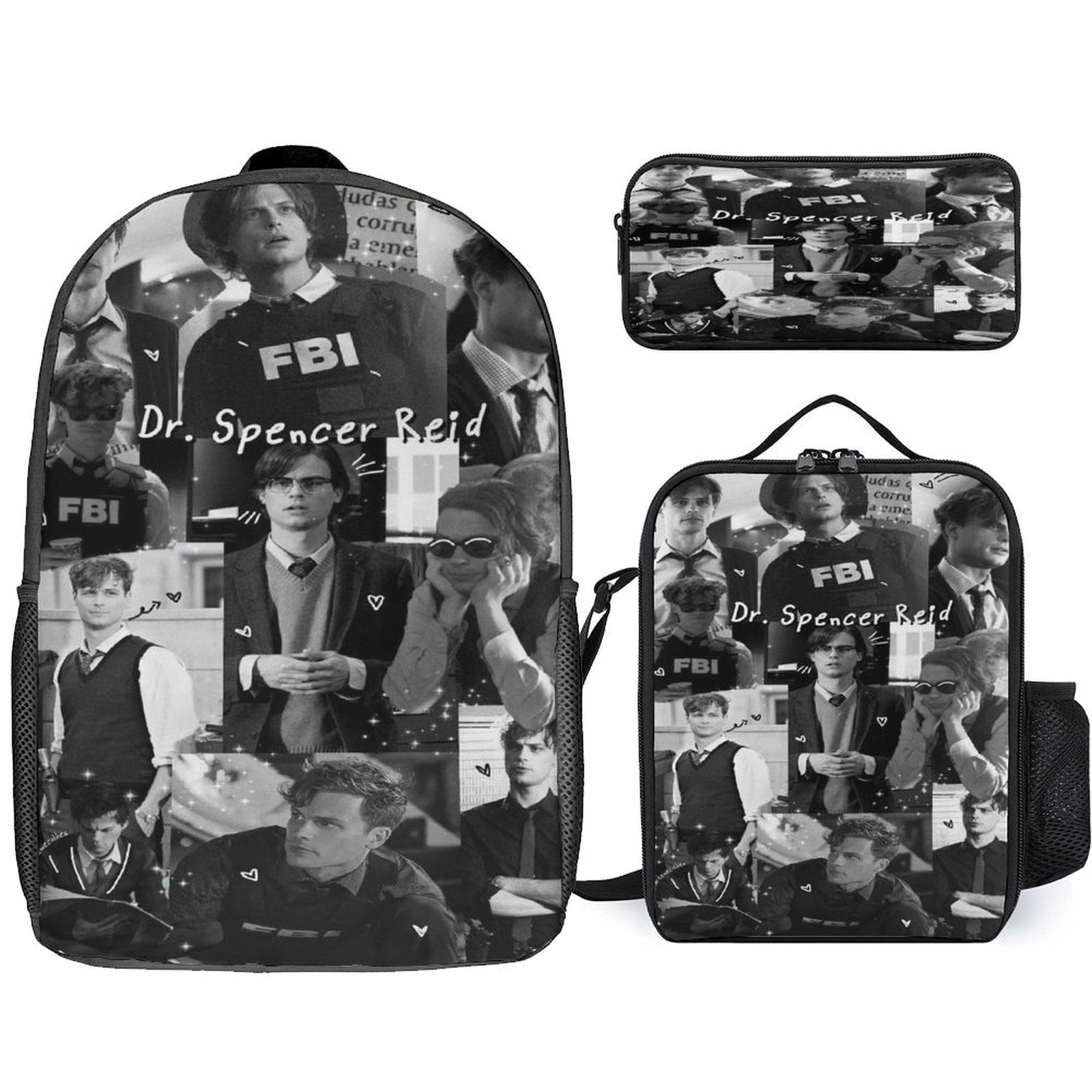 Criminal Minds Spencer Reid Backpack Set 3PCS Backpacks with Lunch Bag ...