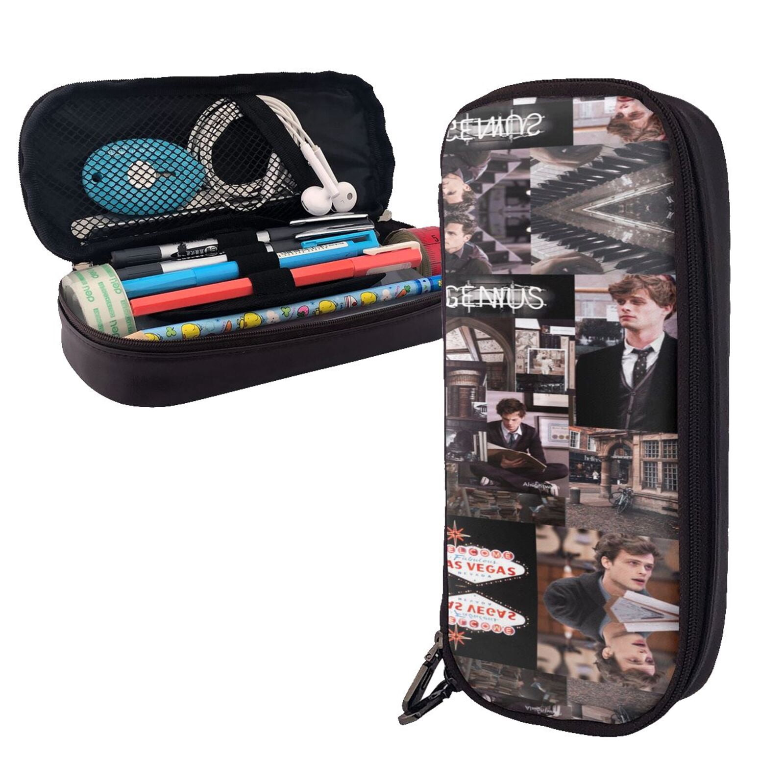 Criminal Minds Spencer Reid Leather Flap Pencil Case, Cosmetic Bag ...