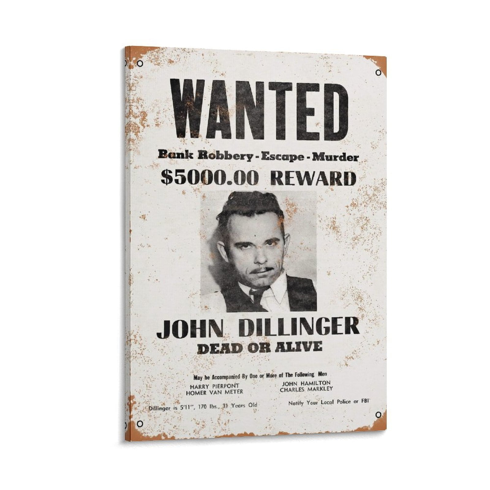 Criminals from Indiana John Dillinger Black And White Poster Artworks ...