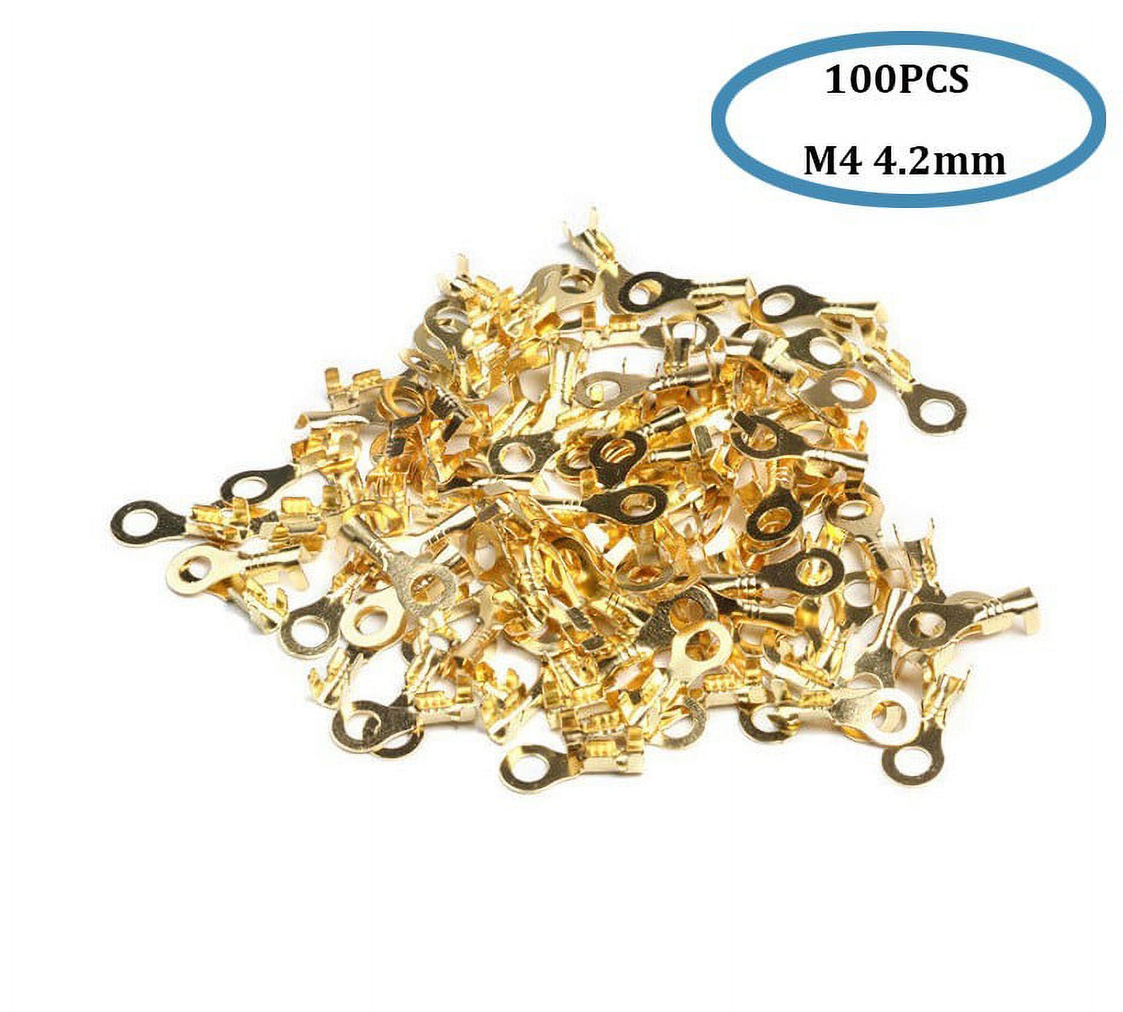 Crimp Ring Terminals Wire Connectors Kit with 100pcs Brass Insulation ...
