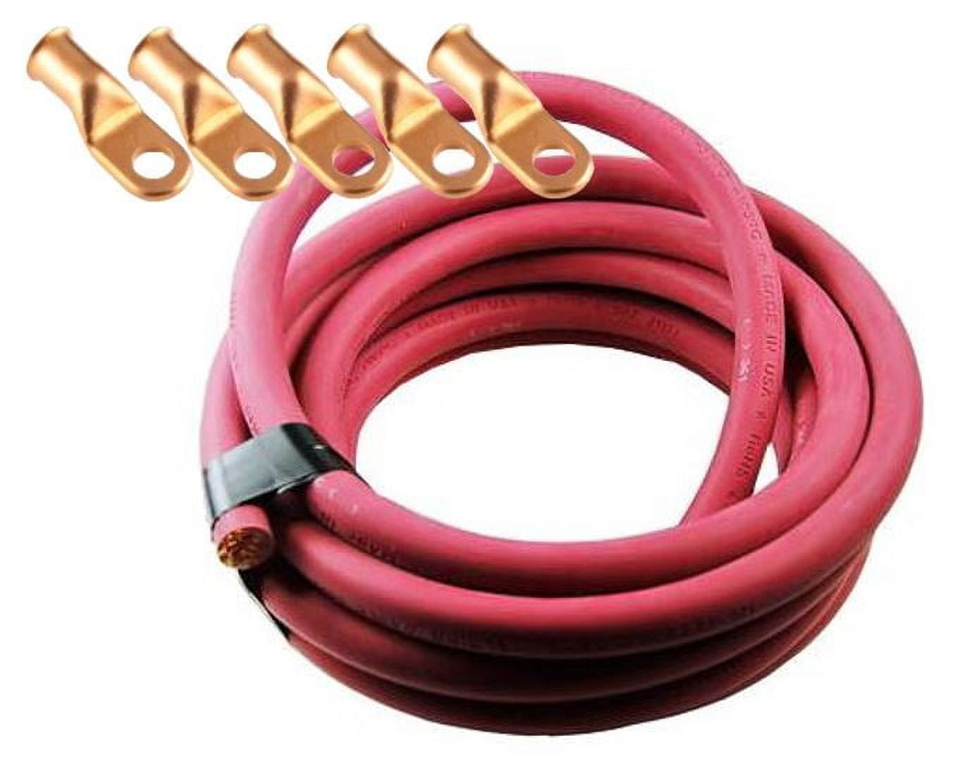 Crimp Supply Ultra-Flexible Car Battery/Welding Cable - 4/0 Gauge, Red ...